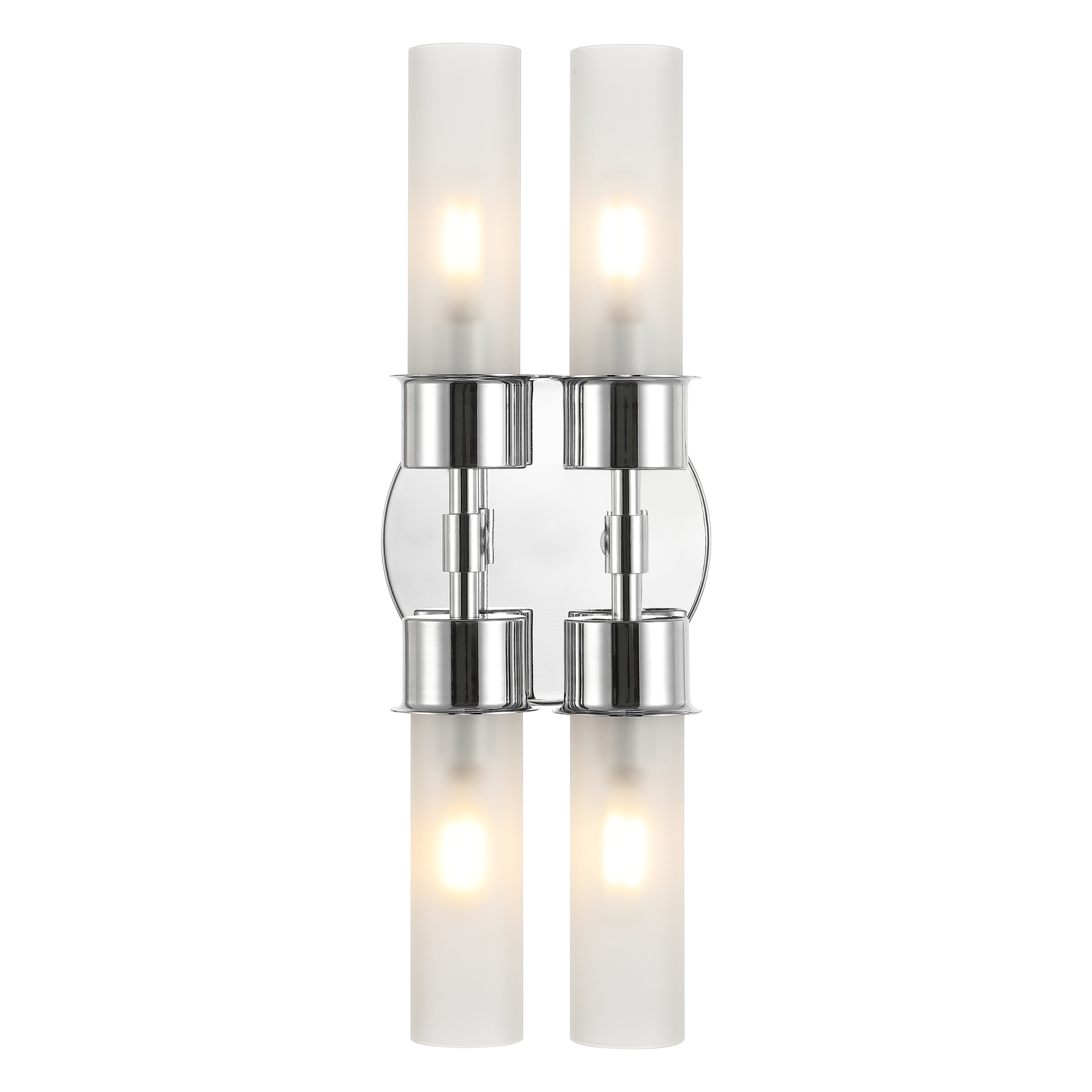 SAFAVIEH Joli 4-Light LED Chrome Metal Wall Sconce with White Shade ...