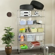 Muscle Rack 4 Shelf Heavy Duty Wire Shelving Unit, Chrome - Walmart.com