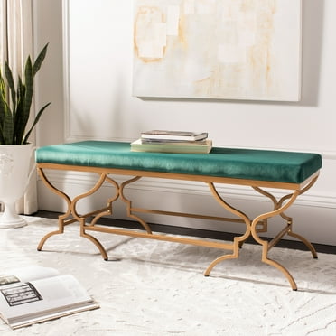SAFAVIEH Juliet Modern Glam Rectangular Bench, Beige/Gold - Walmart.com