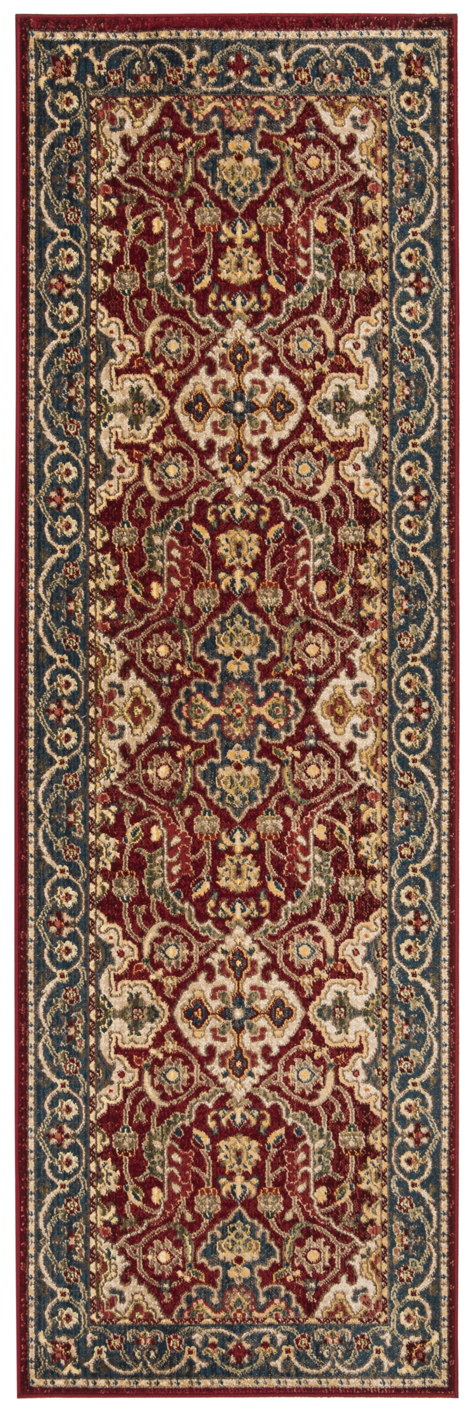 SAFAVIEH Kashan Vincent Oriental Runner Rug, Red/Blue, 2'6" x 6 ...
