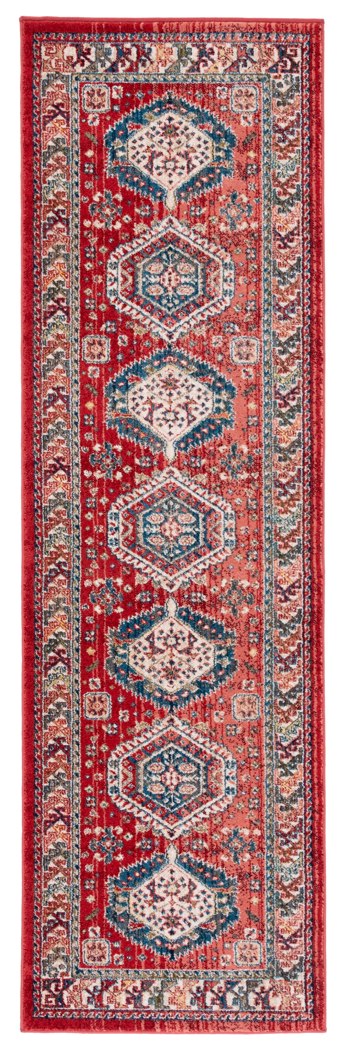 SAFAVIEH Kashan Laura Bordered Runner Rug, Rust/Ivory, 2'6" x 8 ...