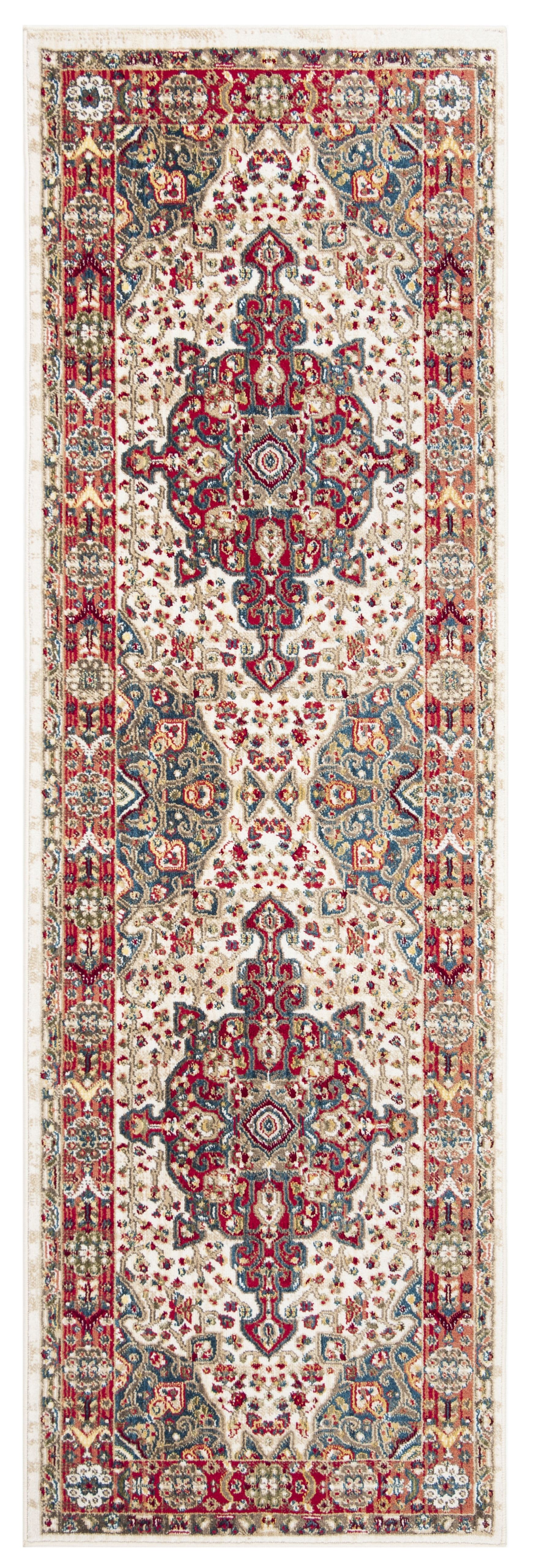 SAFAVIEH Kashan Pema Oriental Runner Rug, Ivory/Blue, 2'6" x 6 ...
