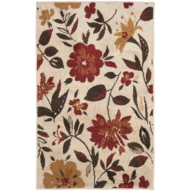 SAFAVIEH Kashmir Collection KAS112A Ivory / Red Rug - Walmart.com
