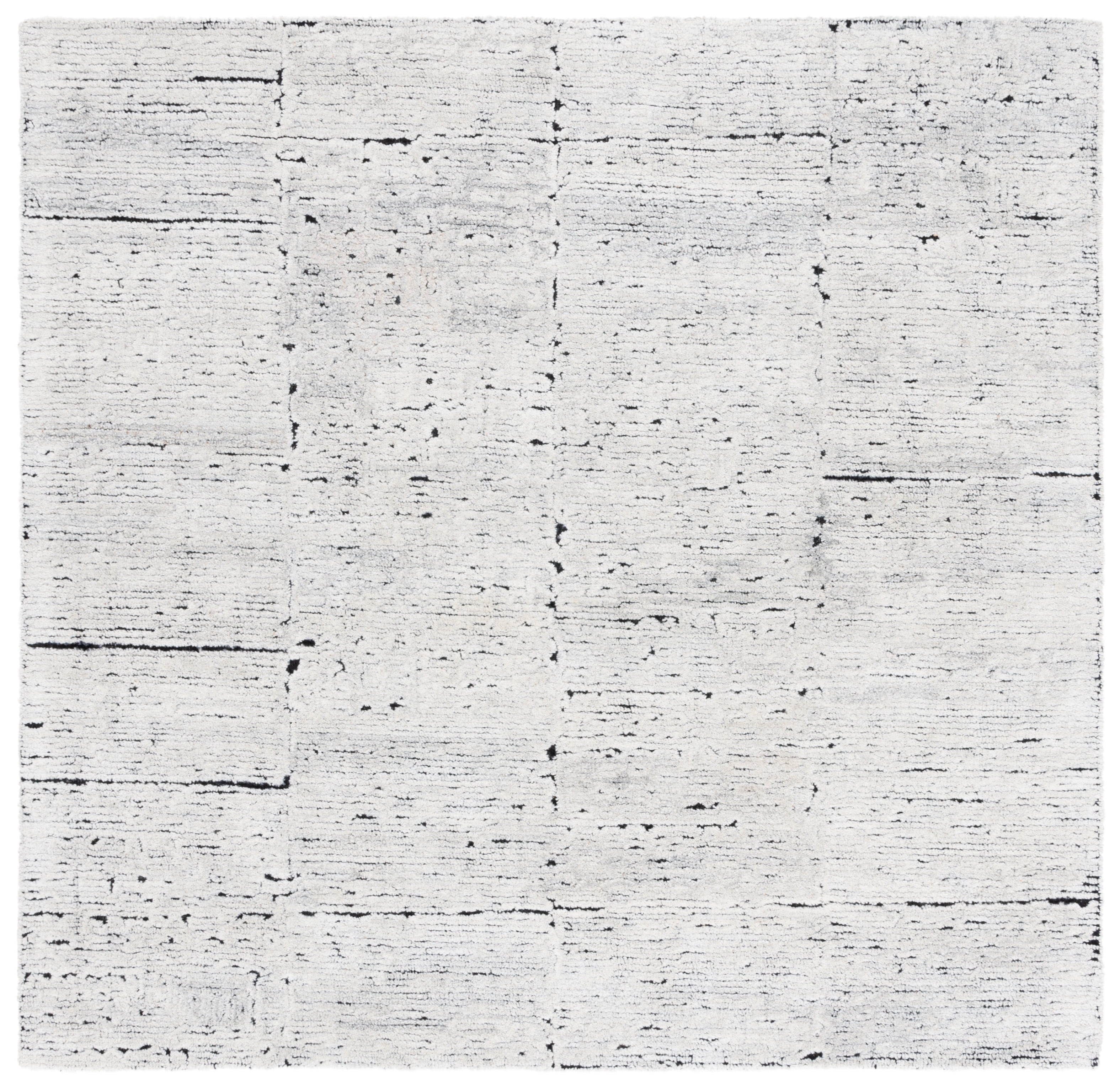 SAFAVIEH Kenya Handan Abstract Area Rug, Ivory/Black, 6' x 6' Square ...