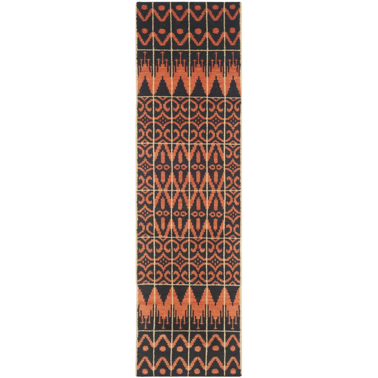 SAFAVIEH Kenya KNY609A Hand-knotted Orange / Black Rug - Walmart.com