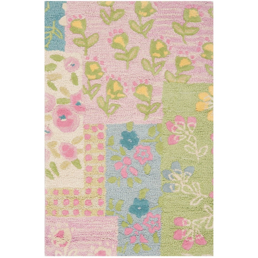 SAFAVIEH Kids Floral Geometric Floral Cotton Area Rug, Pink/Multi, 2' x ...
