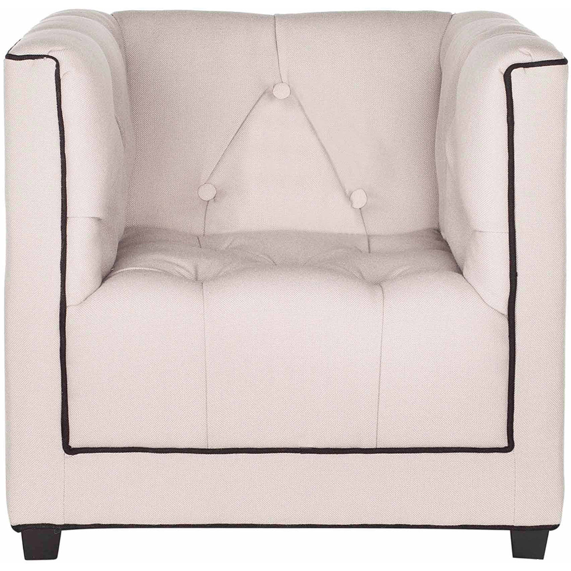 SAFAVIEH Kids Little Decorator Linen Club Chair, Taupe/Black - Walmart.com