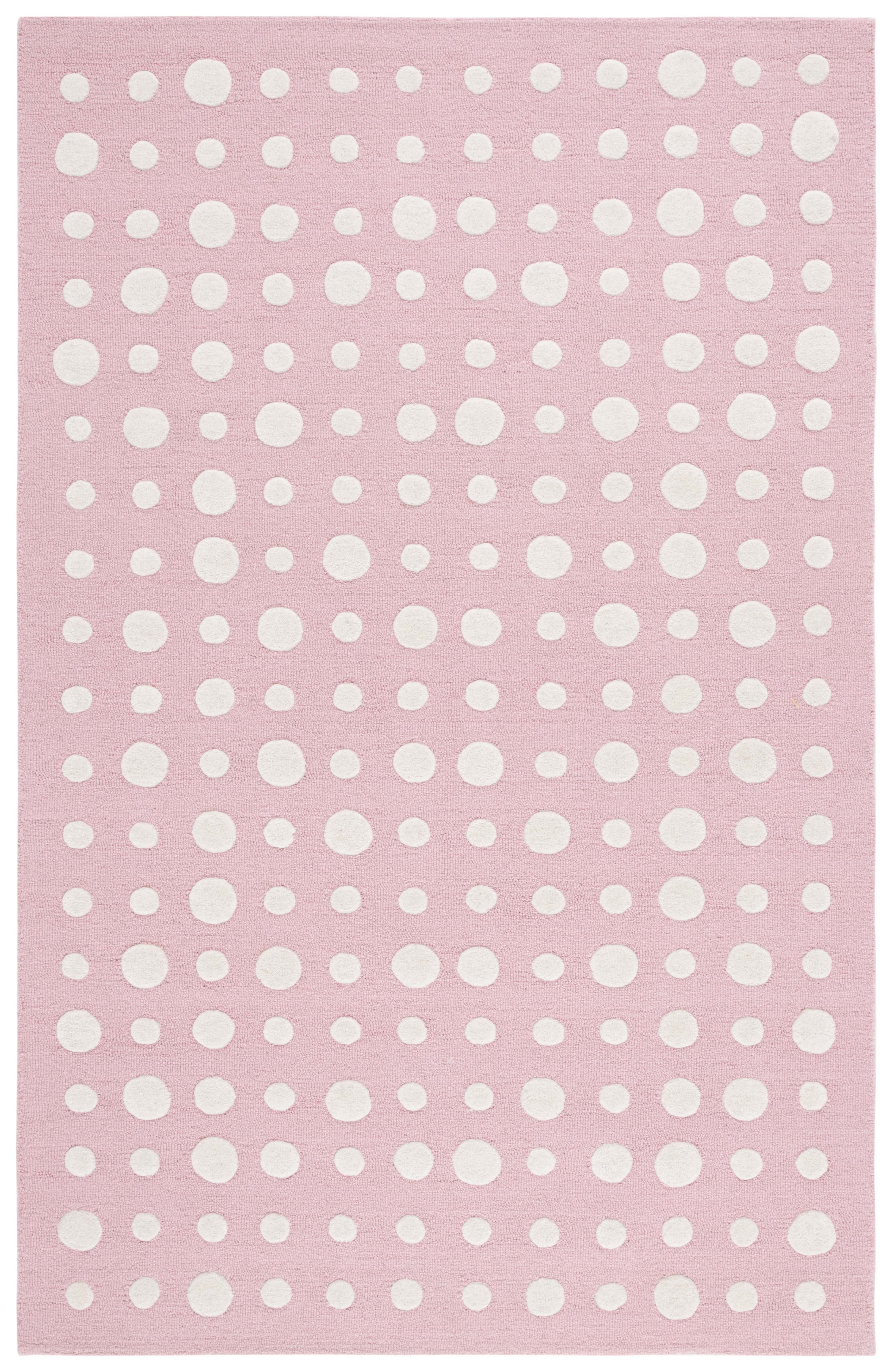 SAFAVIEH Kids Neutral Polka Dots Area Rug, Pink/Ivory, 5' x 8 ...