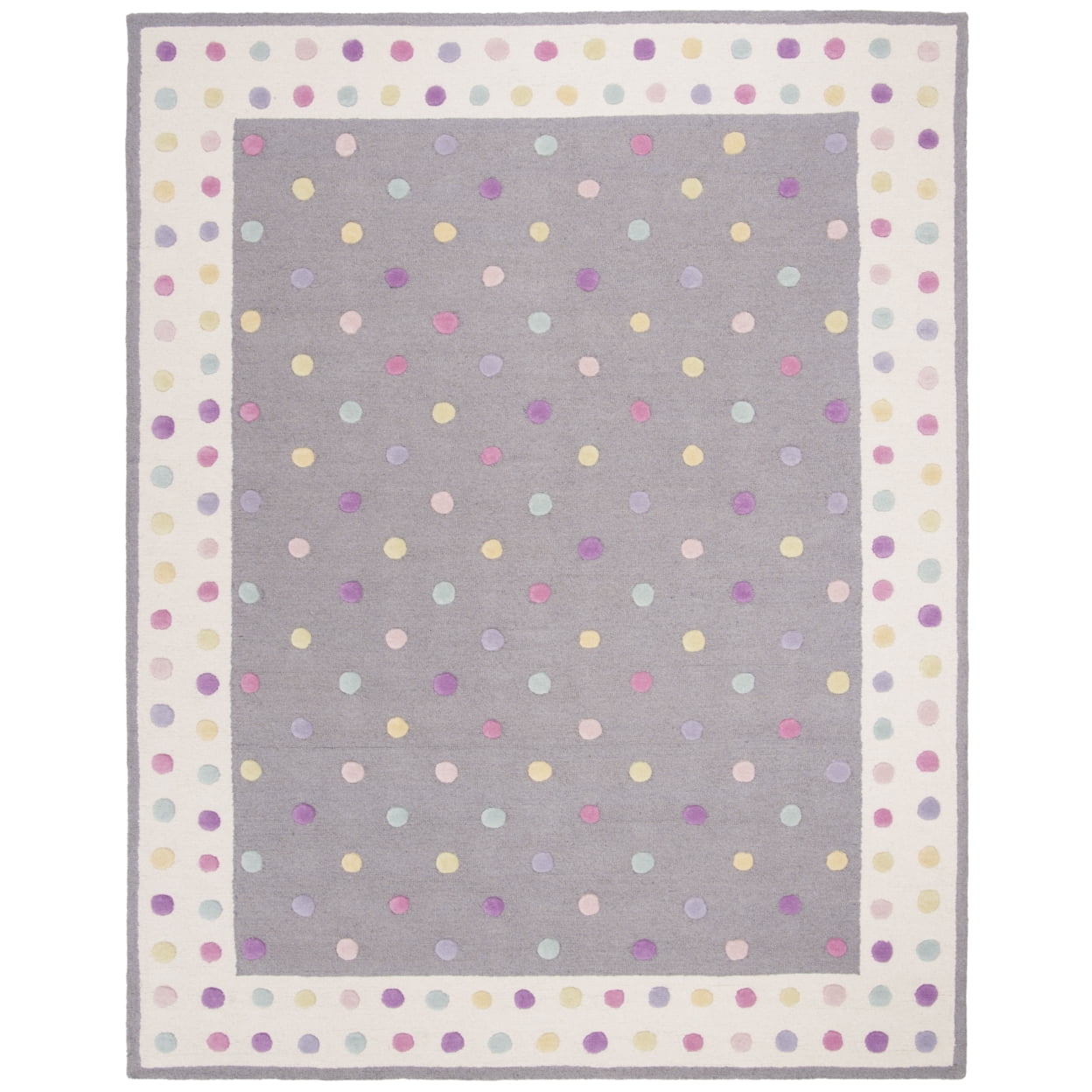 SAFAVIEH Kids Rainbow Polka Dots Area Rug, Grey/Multi, 9' x 12 ...