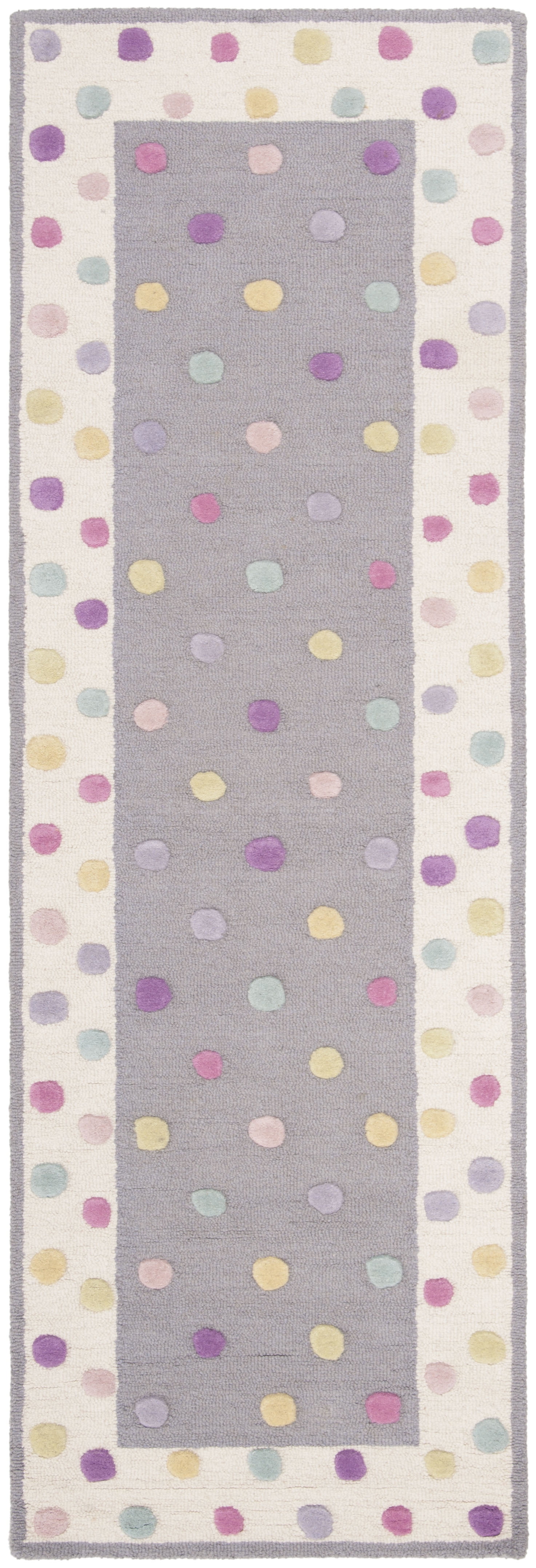SAFAVIEH Kids Rainbow Polka Dots Runner Rug, Grey/Multi, 2'6" x 6 ...