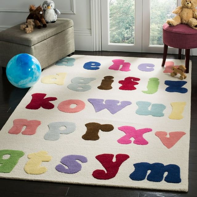SAFAVIEH Kids Ryker Alphabet Area Rug, Ivory/Multi, 5' x 8' - Walmart.com