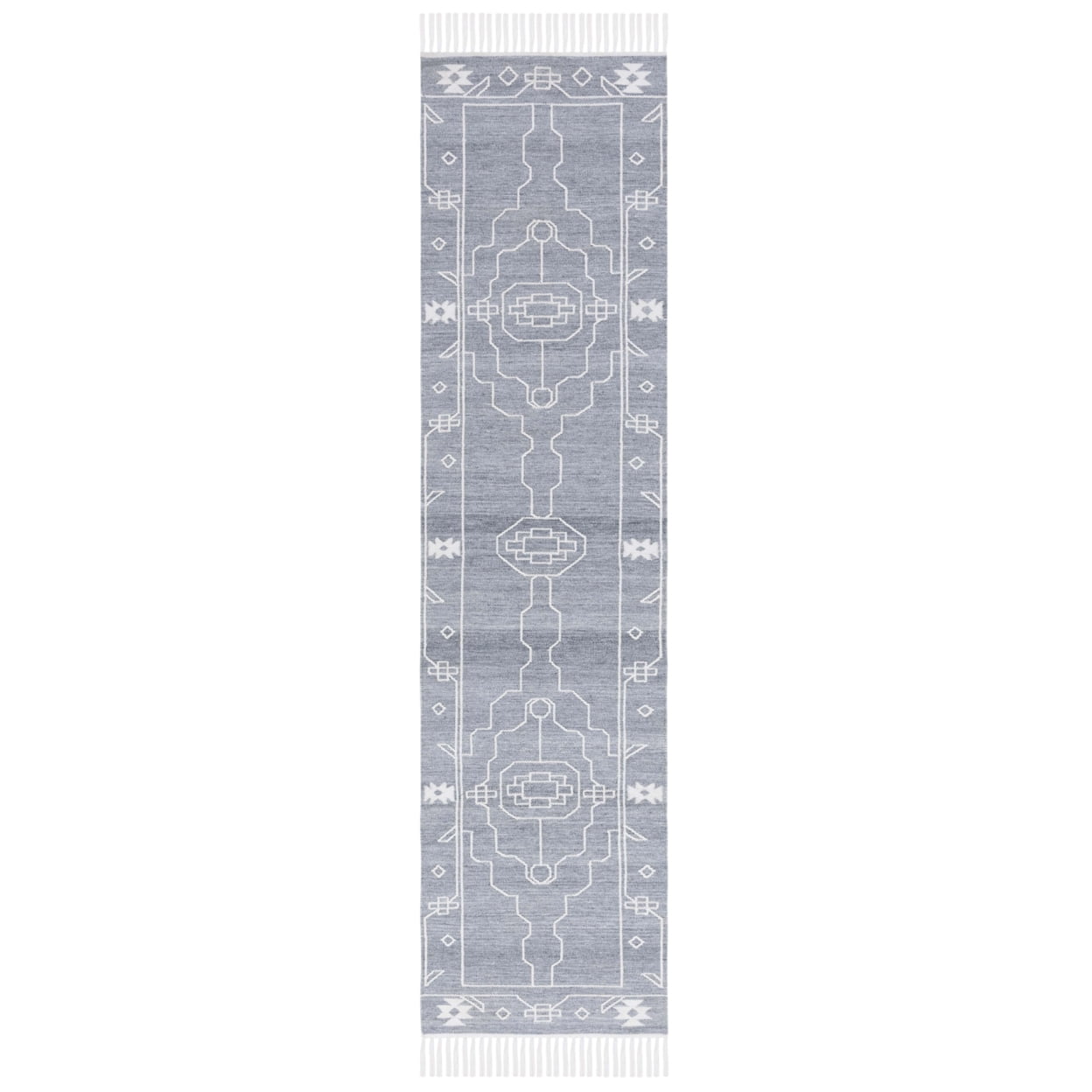 SAFAVIEH Kilim Adair Geometric Runner Rug, Dark Grey/Ivory, 2'3" x 9 ...