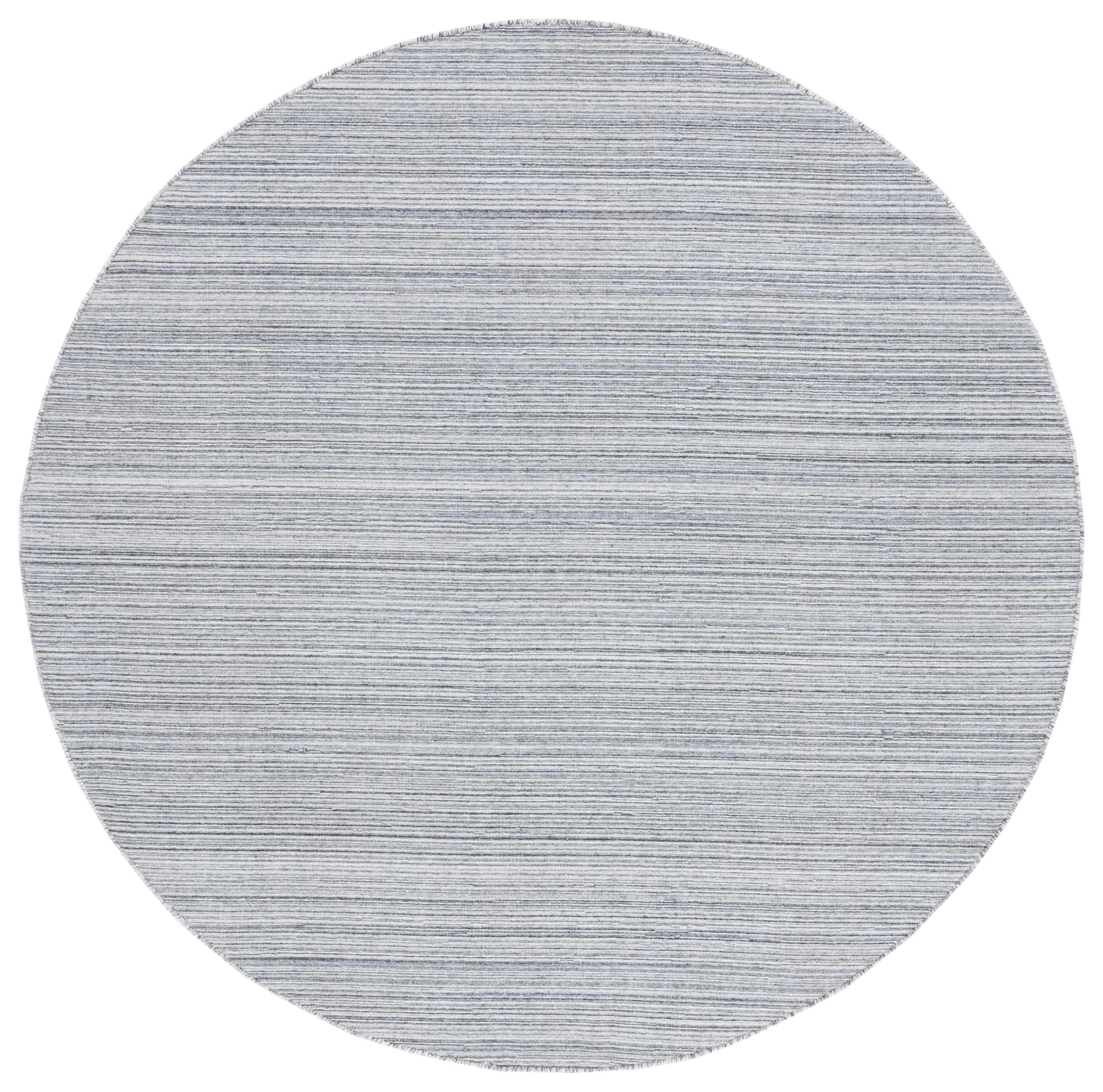 SAFAVIEH Kilim Cemal Striped Polyester Area Rug, Dark Grey, 6' x 6 ...