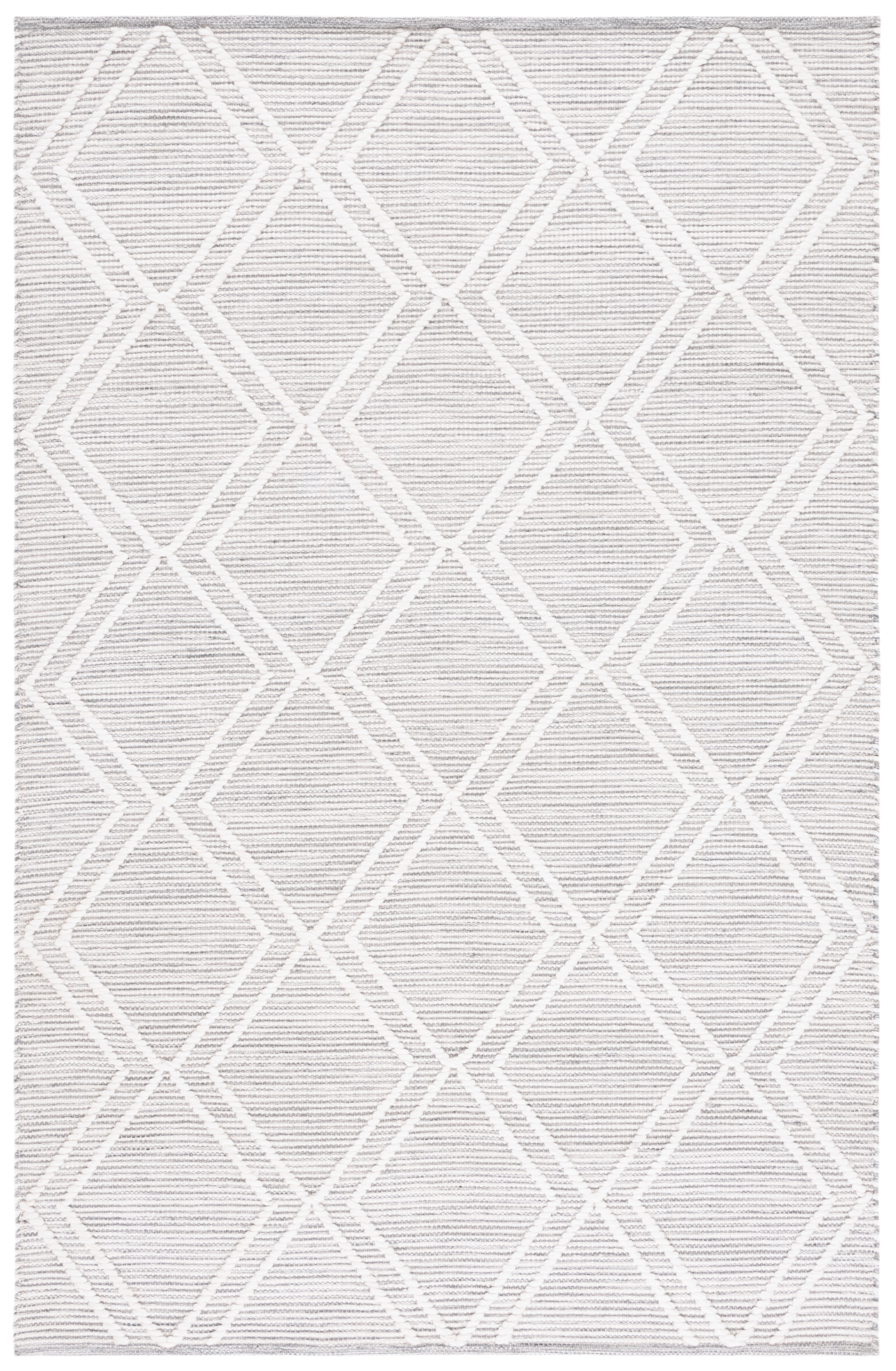 SAFAVIEH Kilim Meryll Diamond Polyester Area Rug, Grey/Ivory, 4' x 6 ...