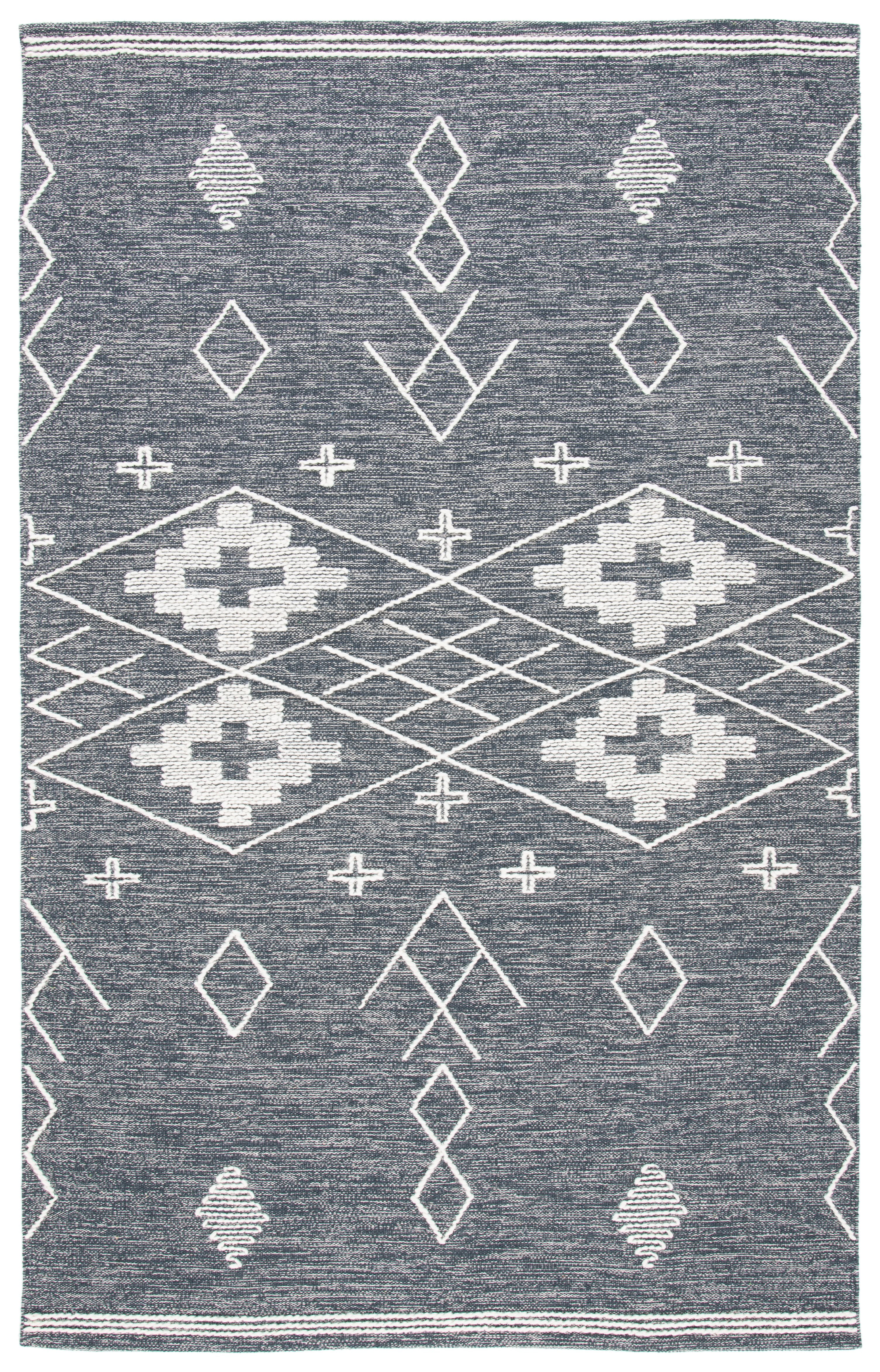 SAFAVIEH Kilim Phelim Tribal Area Rug, Charcoal/Ivory, 3' x 5 ...