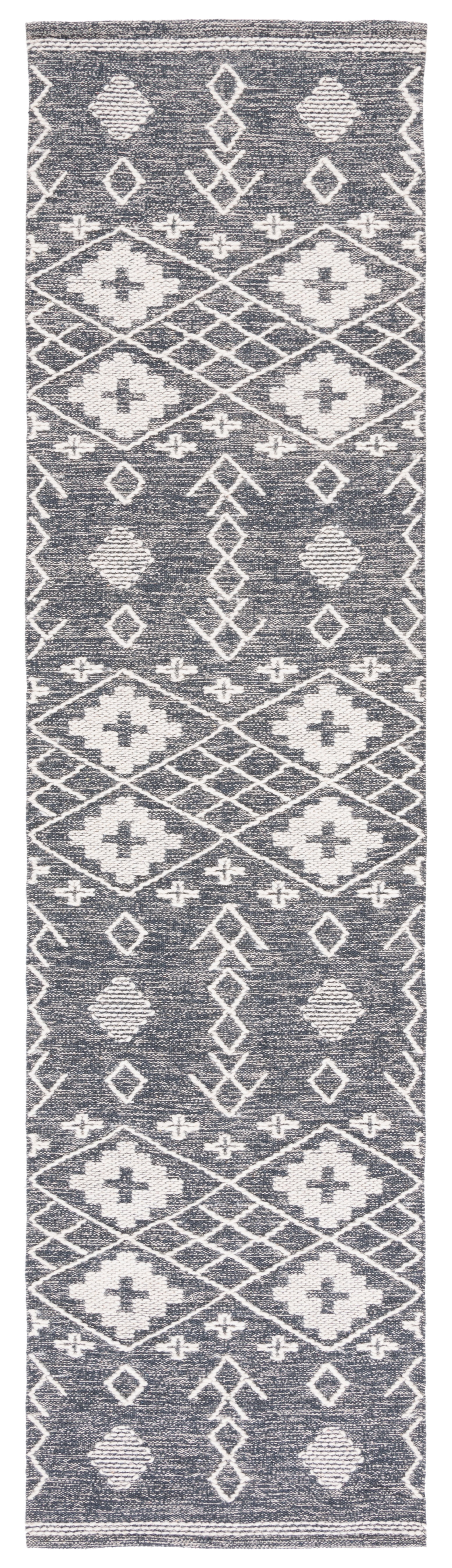 SAFAVIEH Kilim Phelim Tribal Runner Rug, Charcoal/Ivory, 2'3" x 9 ...