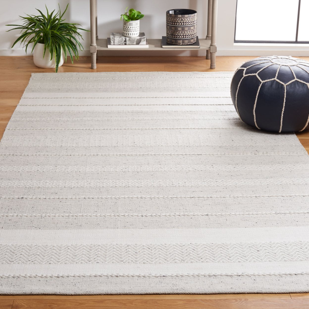Safavieh Kilim Thaddeus Striped Area Rug, Ivory/Grey, 8' x 10', Boho ...