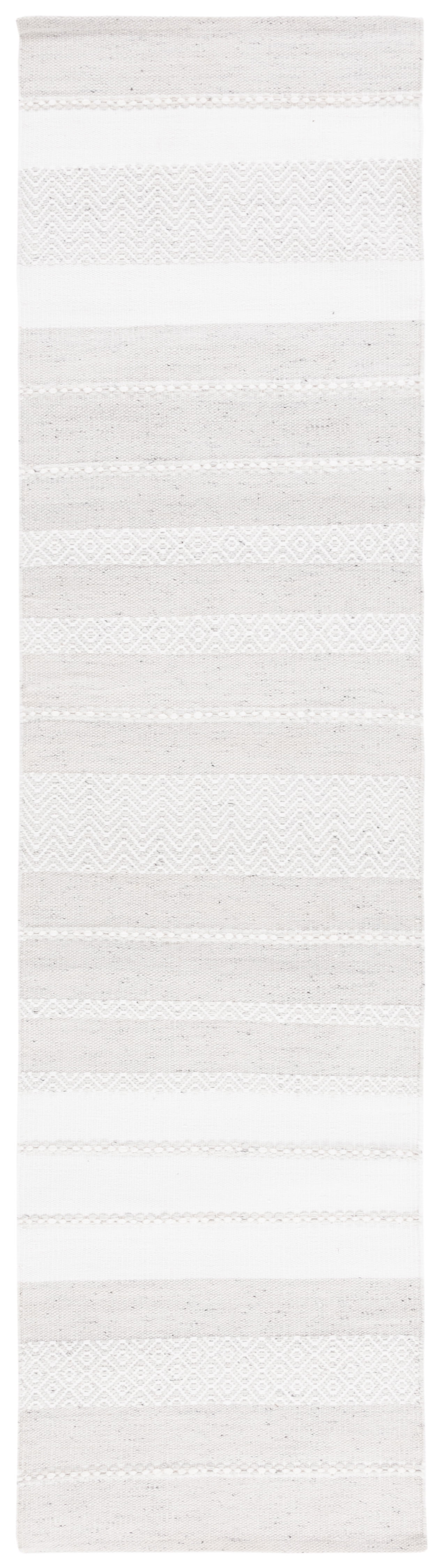 SAFAVIEH Kilim Thaddeus Striped Runner Rug, Ivory/Grey, 2'3" x 8 ...