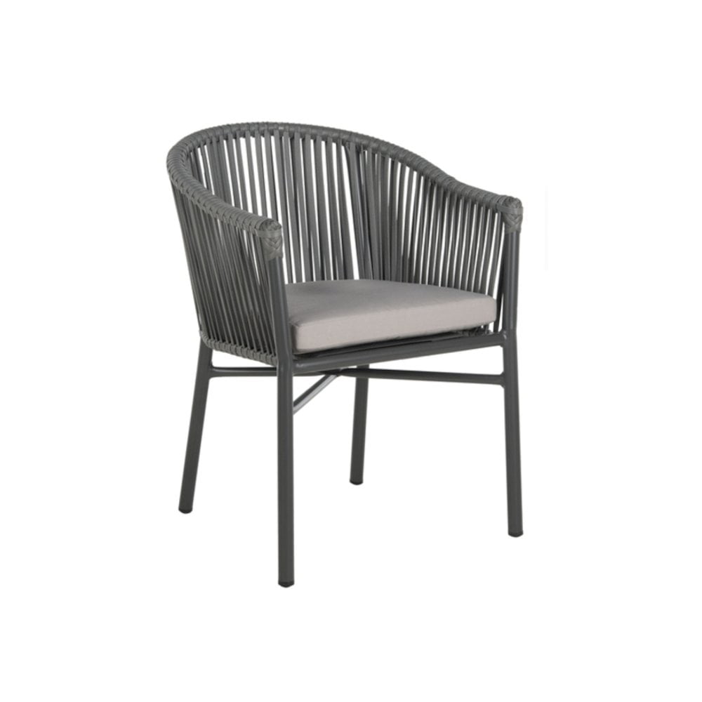 SAFAVIEH Kofi Stackable Outdoor Patio Rope Chair, Grey, Set of 2 ...