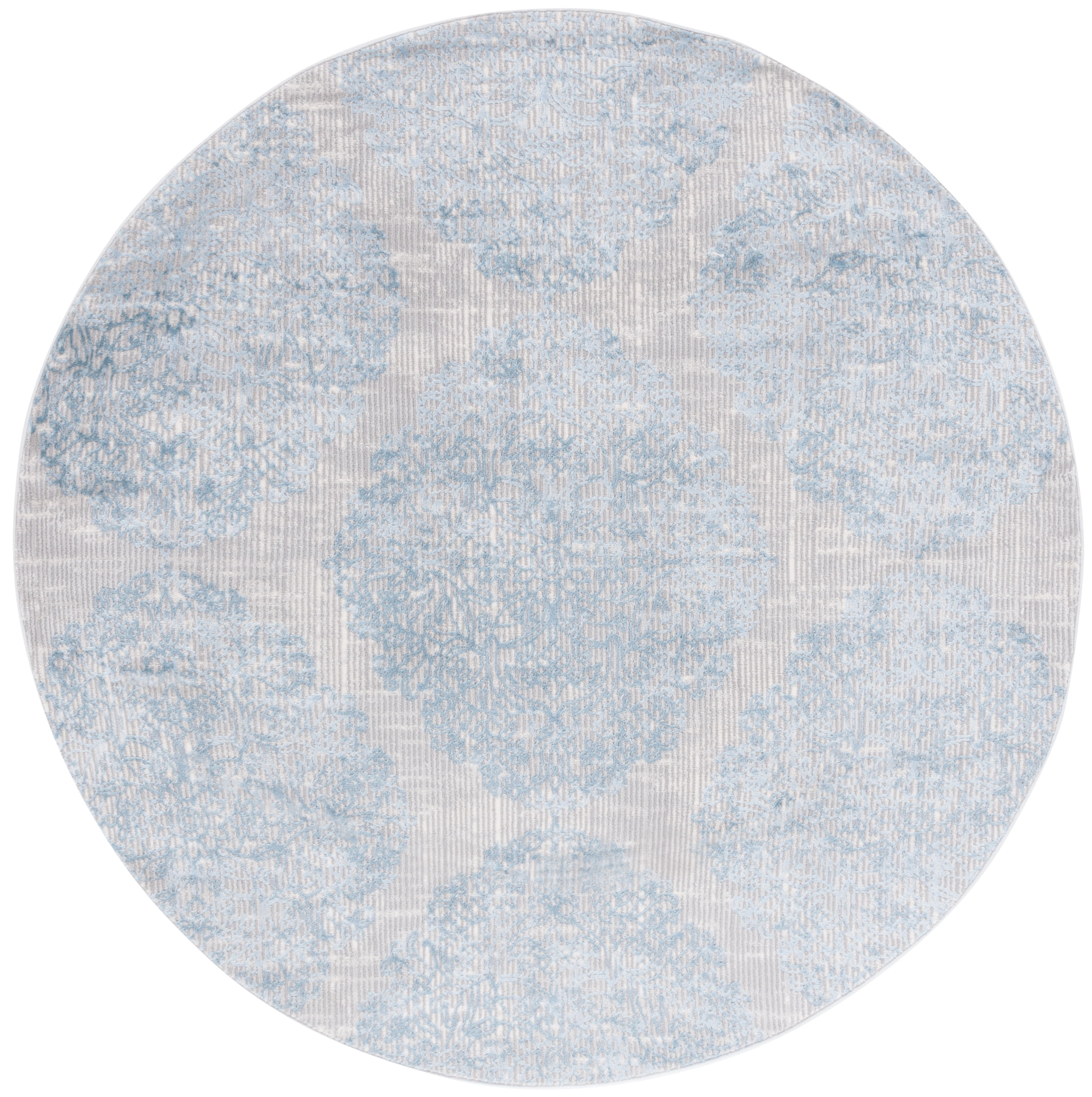 SAFAVIEH Lagoon Marva Diamond Area Rug, Grey/Blue, 6'7" x 6'7" Round ...