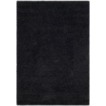 SAFAVIEH Hi-Lo Seamus Solid Shag Area Rug, Black, 8' x 8' Square ...