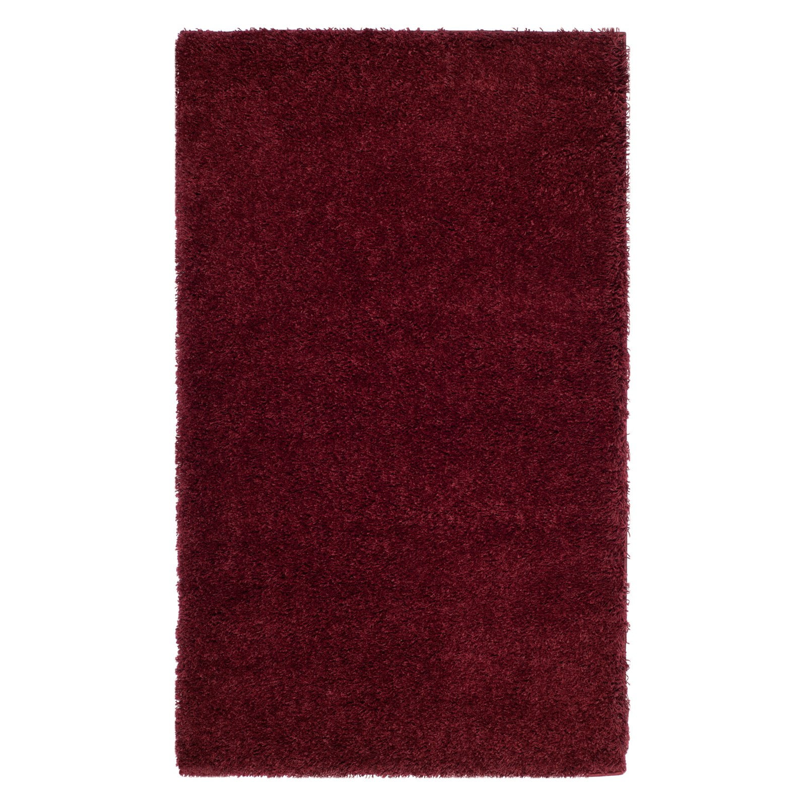 SAFAVIEH Laguna Neven Plush Solid Shag Area Rug, Maroon, 6'7" x 6'7 ...