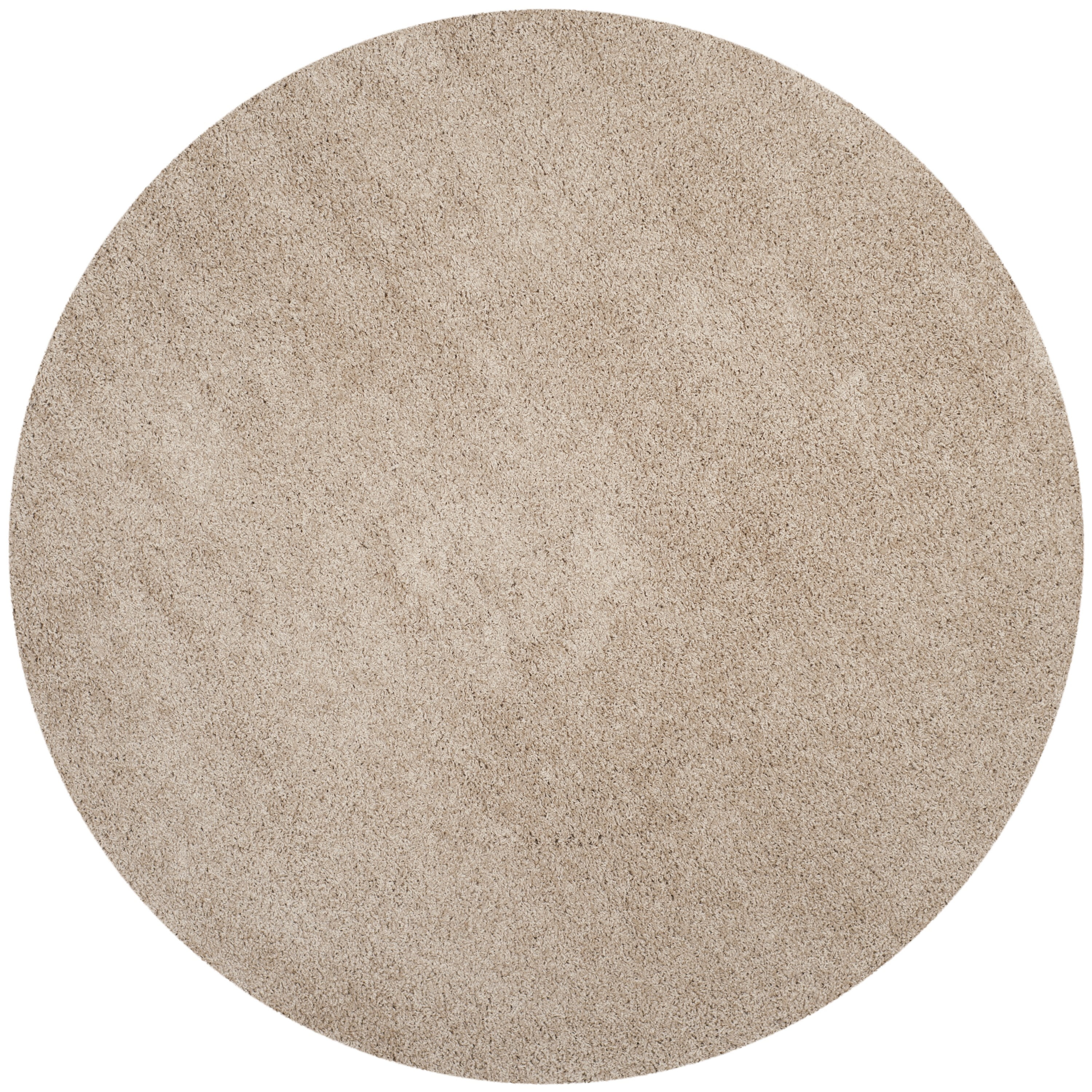 SAFAVIEH Laguna Neven Plush Solid Shag Area Rug, Sand, 5'3" x 5'3 ...