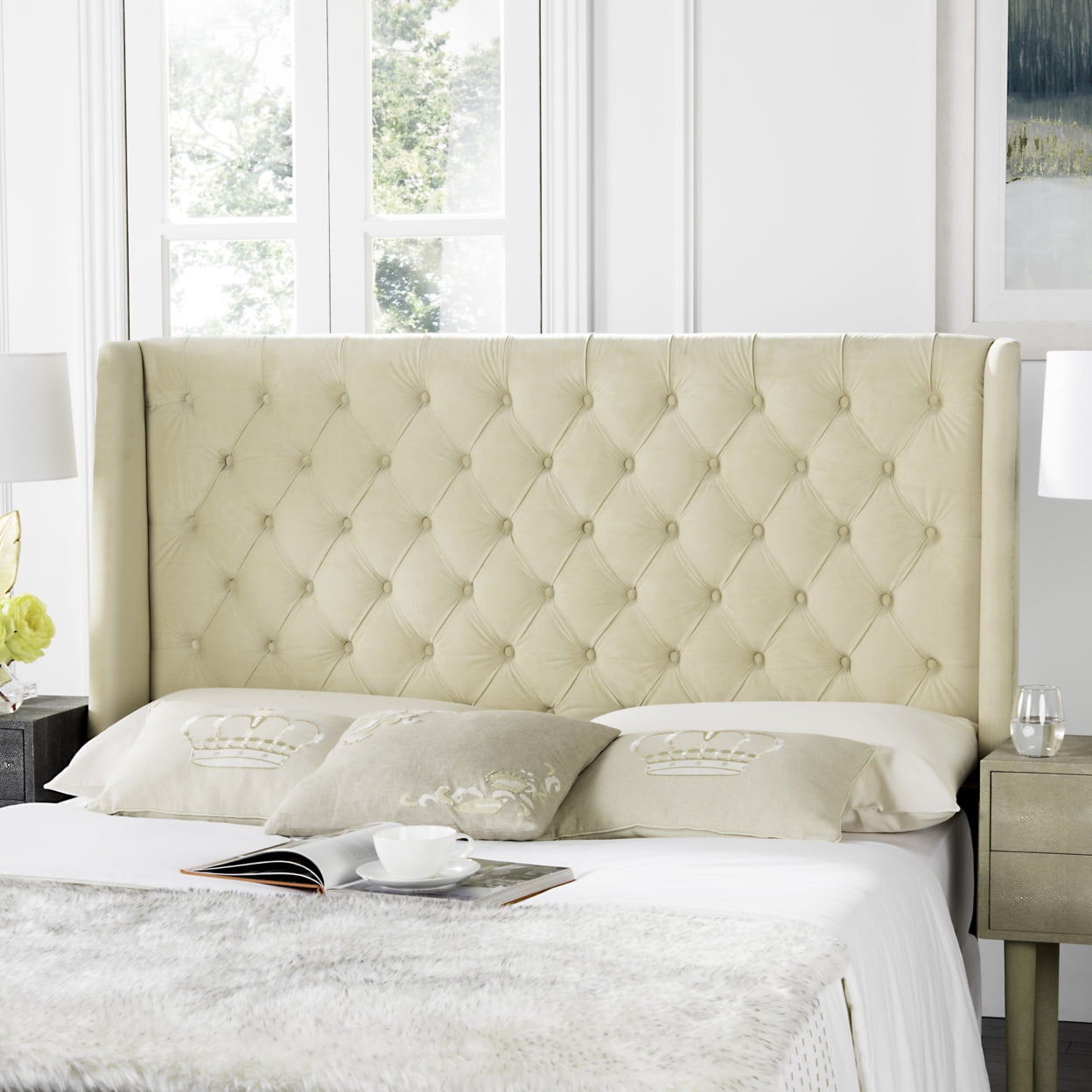 Safavieh Lamar Classic Modern Tufted Headboard, Twin, Buckwheat ...