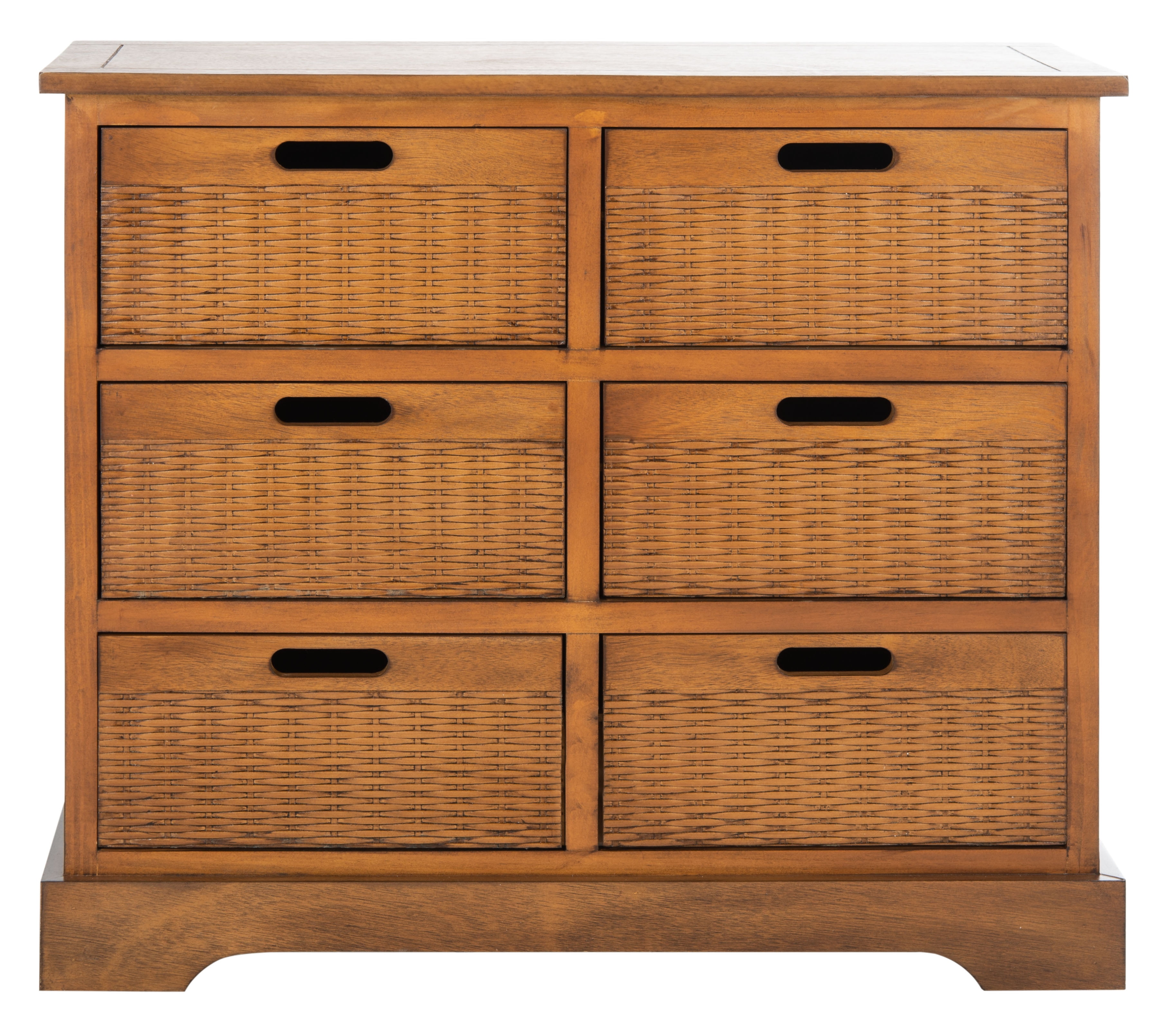 SAFAVIEH Landers Rustic 6 Drawer Storage Unit, Honey Brown (30 in. W x ...