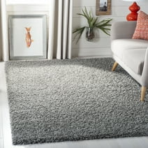 Super Area Rugs, Cozy Plush Solid Charcoal Gray Shag Rug , 3' 3" x 5' 3 ...
