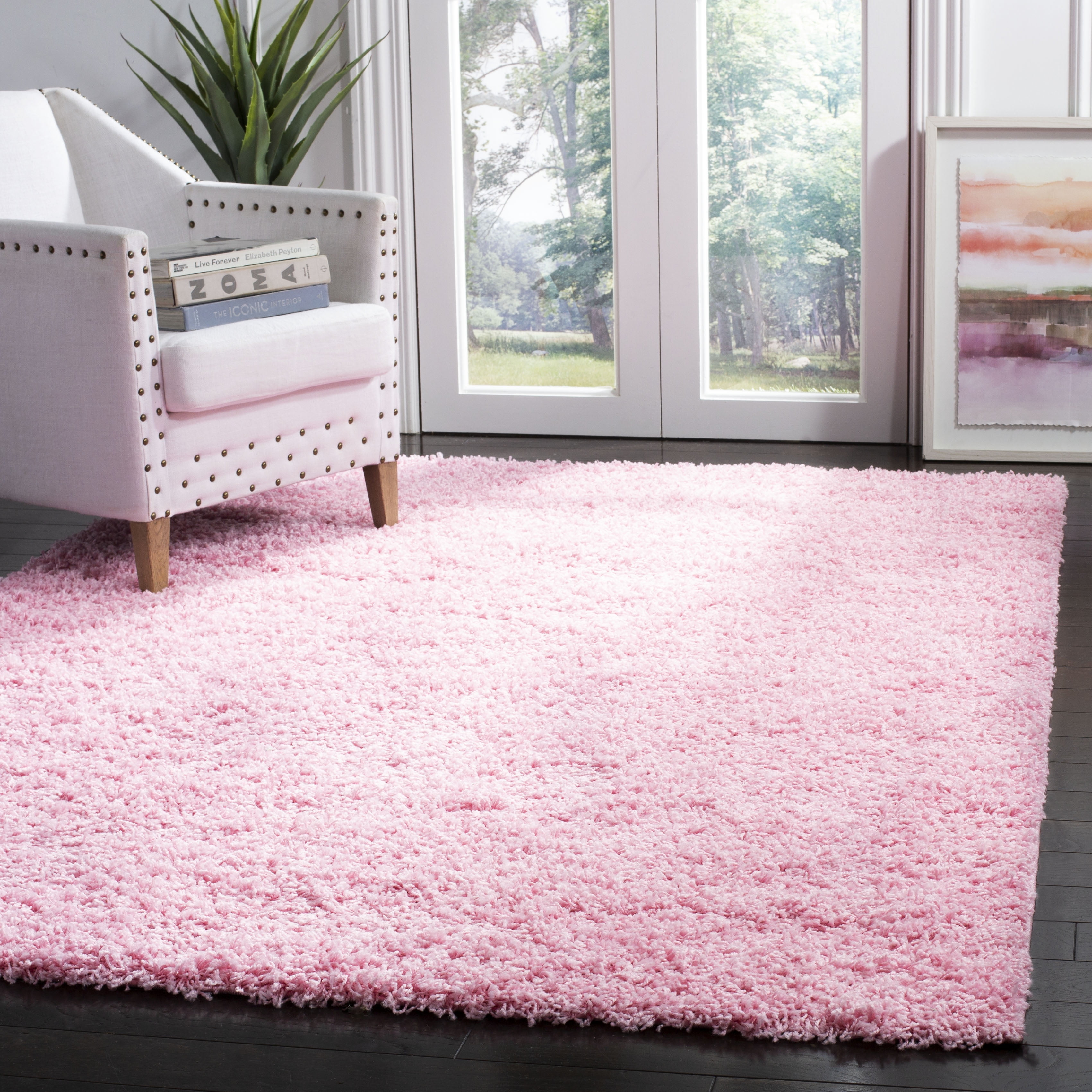 SAFAVIEH Lavena Solid Plush Shag Area Rug, Pink, 9' x 12' - Walmart.com