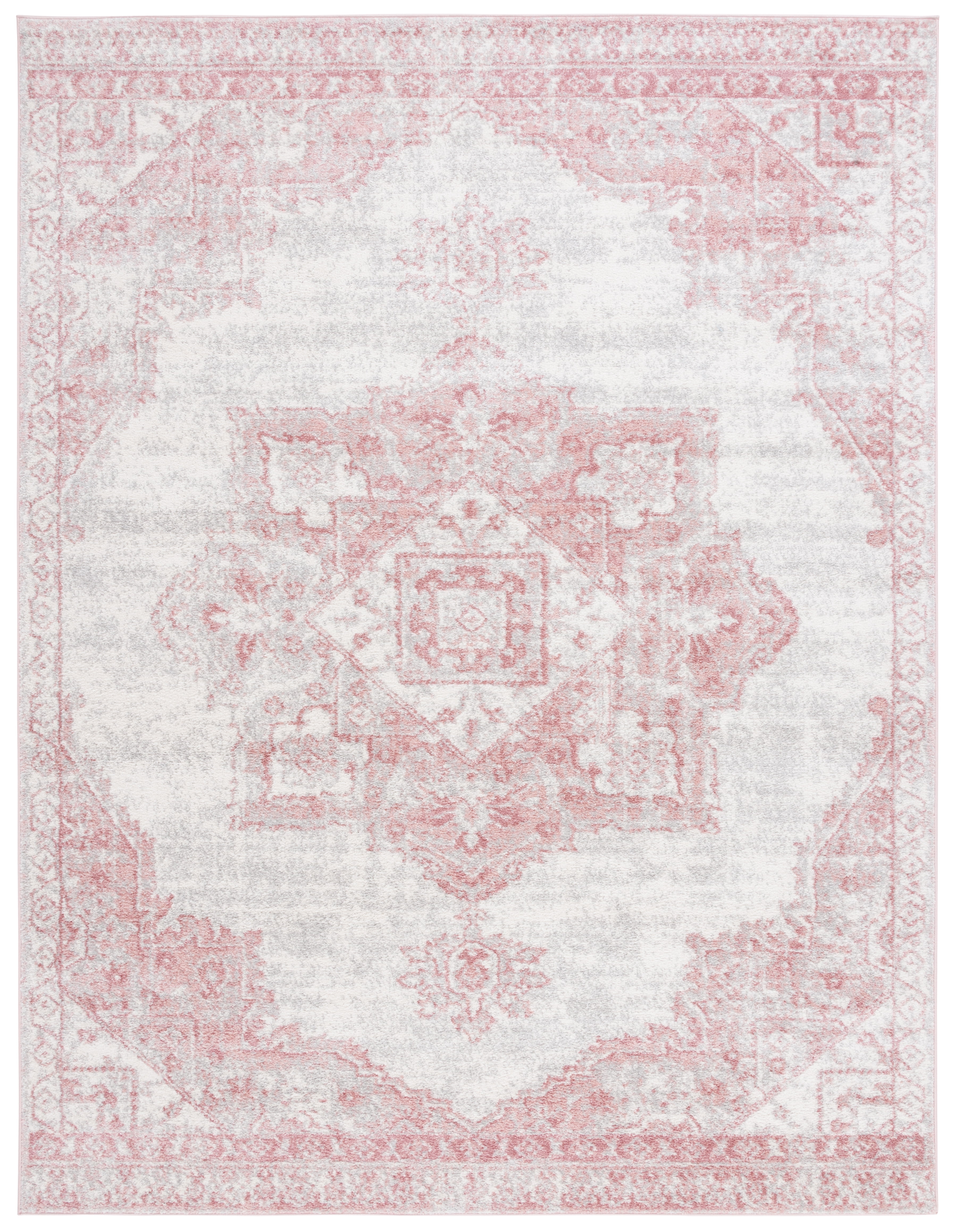 SAFAVIEH Layla Yorick Oriental Area Rug, Ivory Grey/Pink, 8' x 10 ...