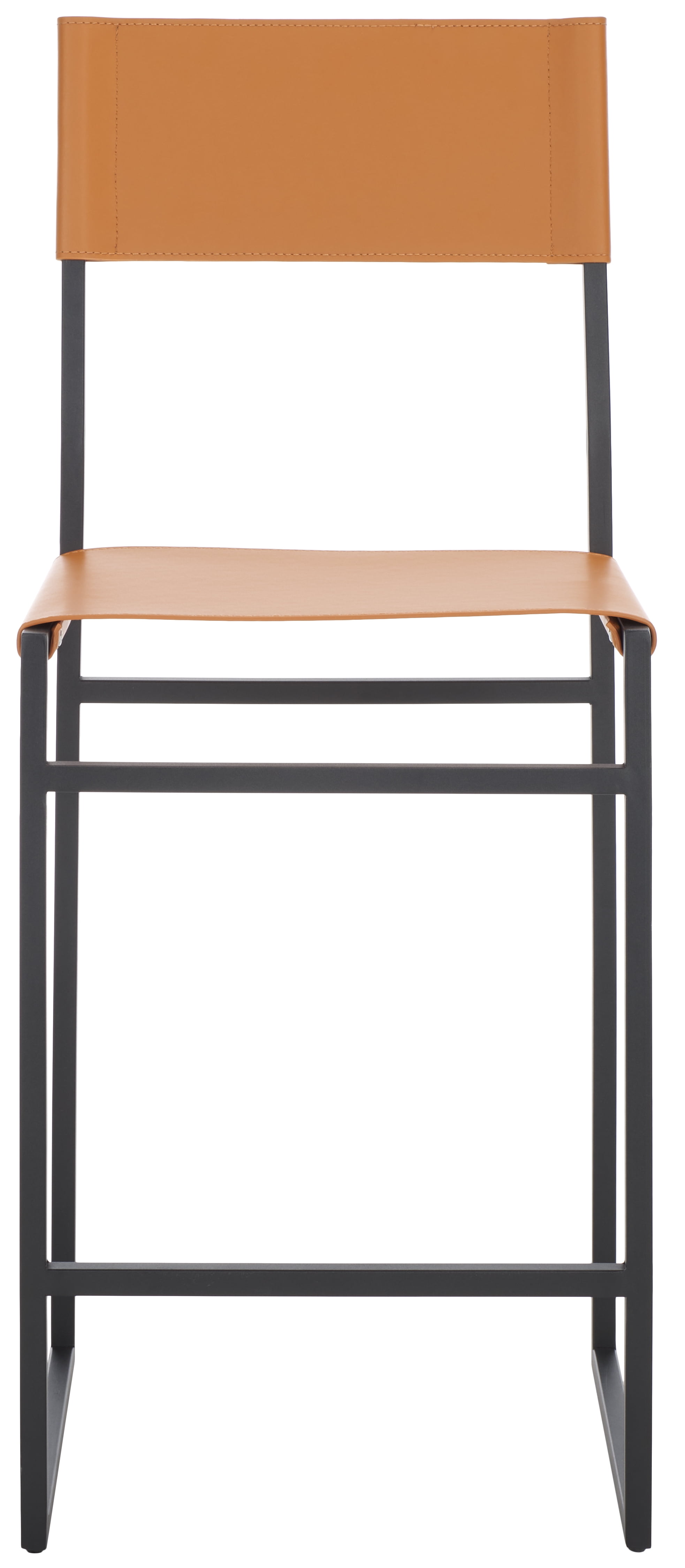 SAFAVIEH Layne Scandinavian Counter Stool, Cognac/Black (18 in. W x 18 ...