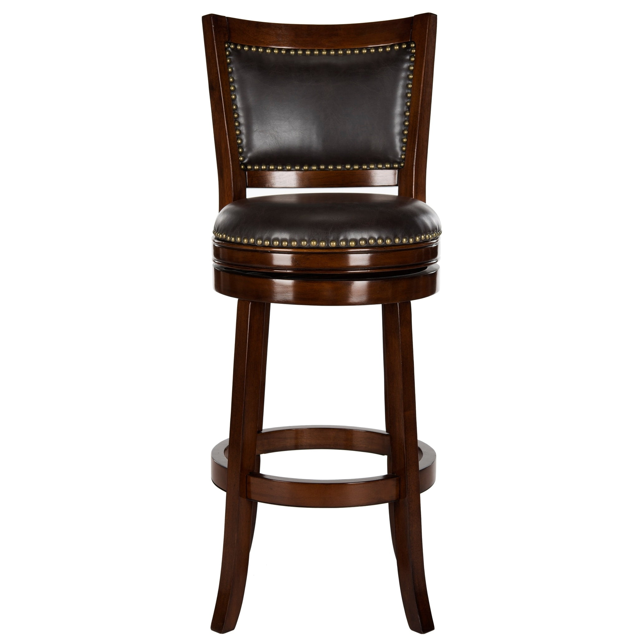 SAFAVIEH Lazzaro 43" Bicast Leather Barstool, Espresso/Brown - Walmart.com