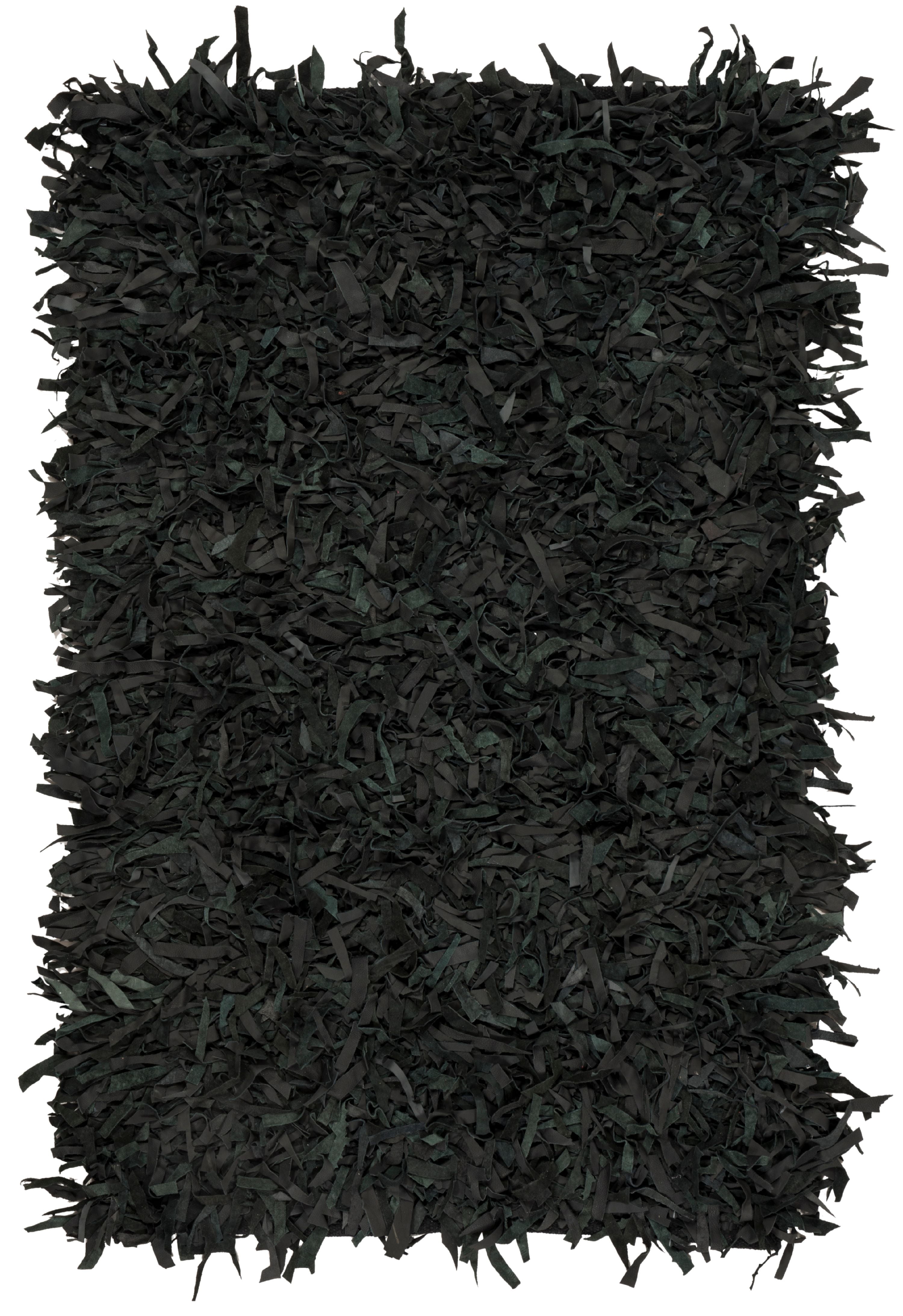 SAFAVIEH Leather Shag Dimitri Solid Area Rug, Black, 4' x 6' - Walmart.com