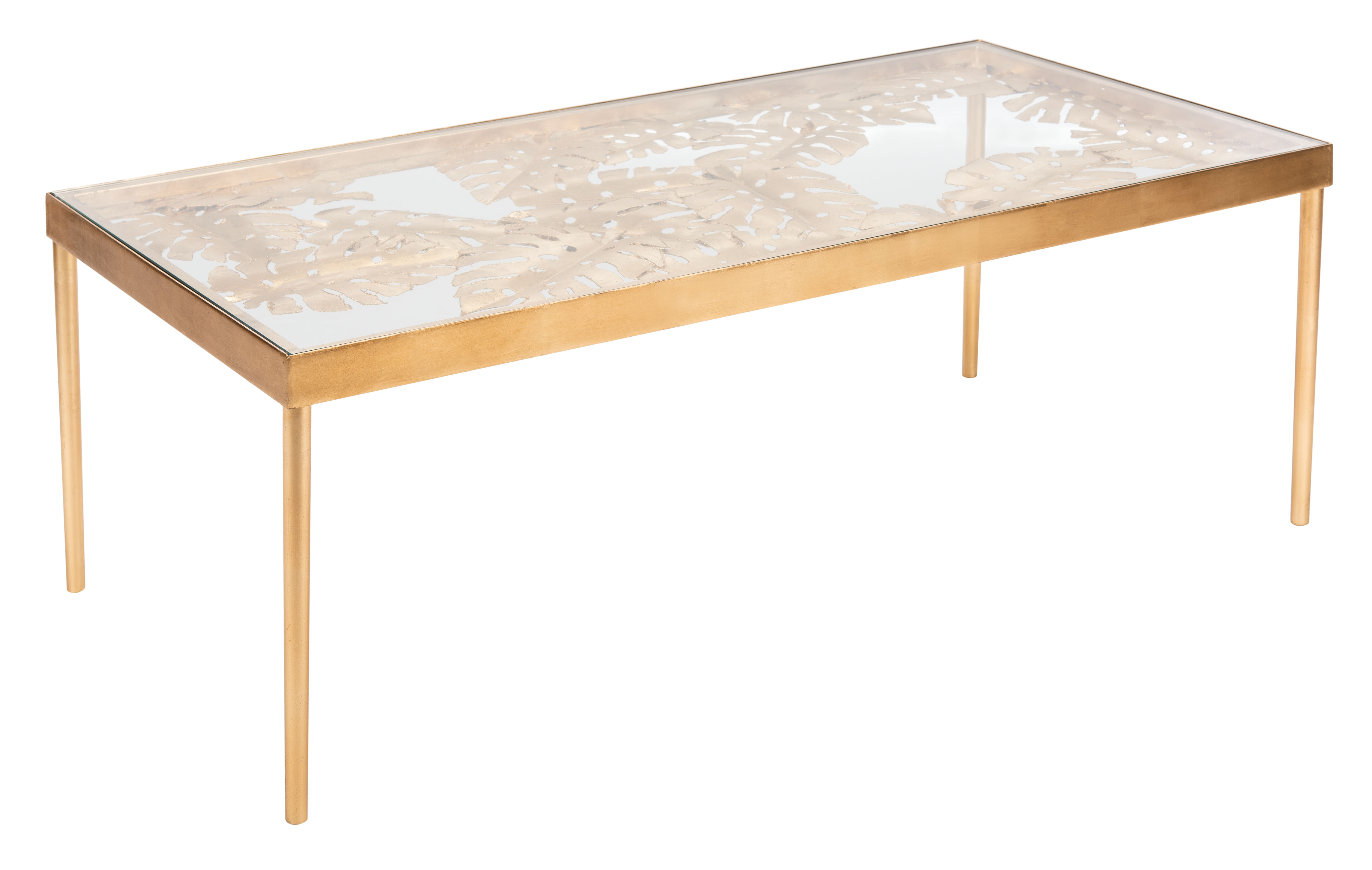 SAFAVIEH Leilani Modern Palm Leaf Glass Side Table, Gold Leaf - Walmart.com