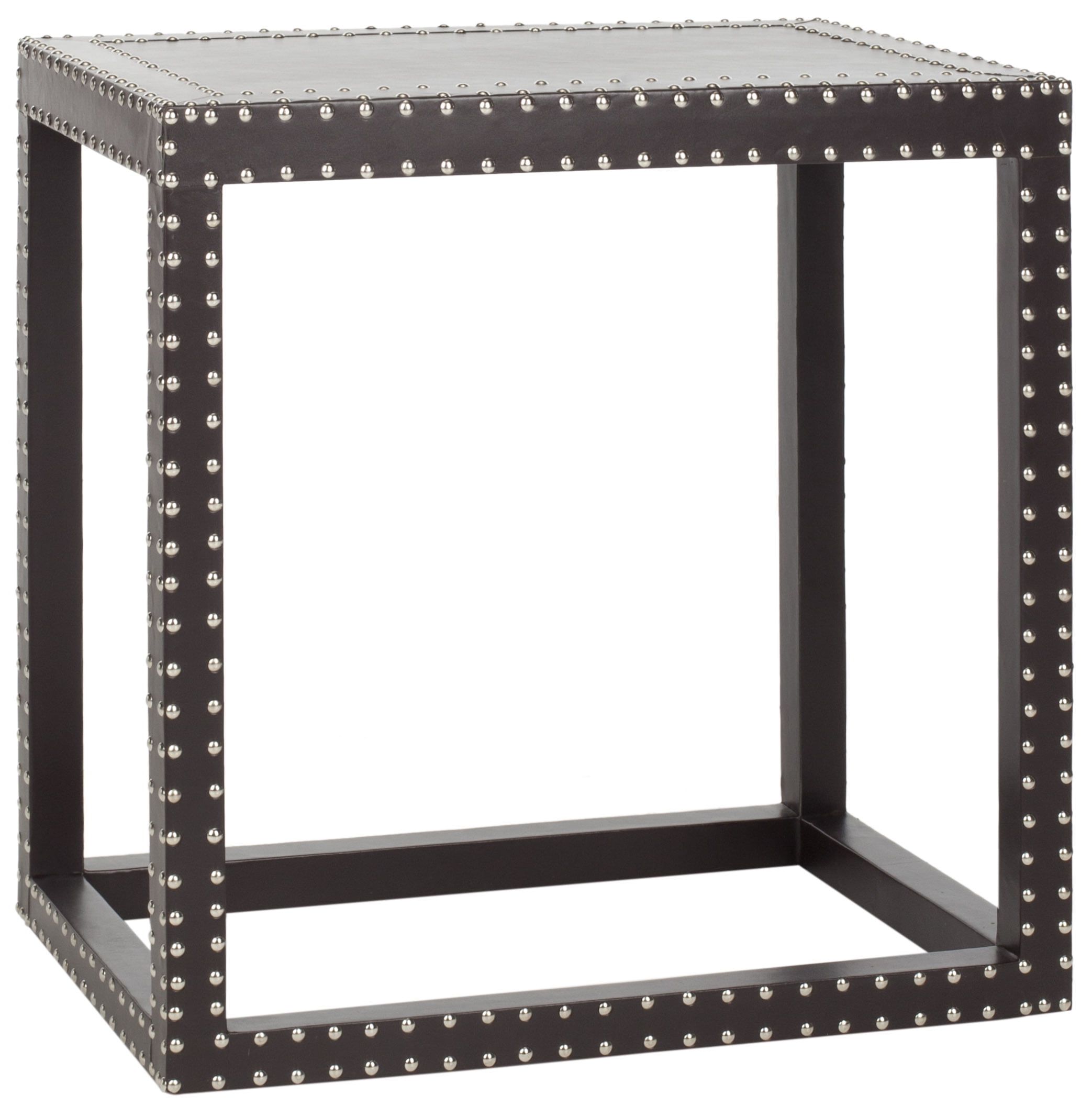 SAFAVIEH Lena Contemporary PU Leather End Table, Charcoal - Walmart.com