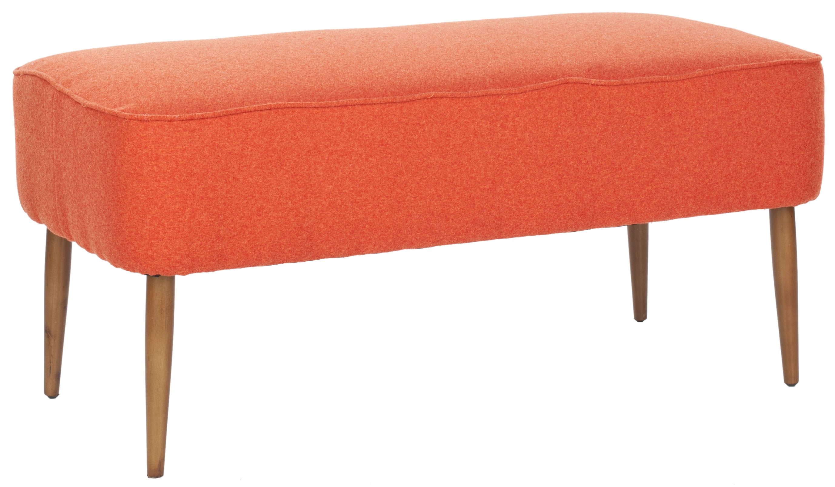 Safavieh Levi Upholstered Bench Burnt Orange Wood Accent Entryway ...