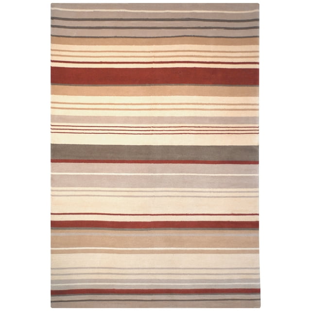 SAFAVIEH Lexington Makayla Abstract Striped Wool Area Rug, Red/Multi, 4 ...