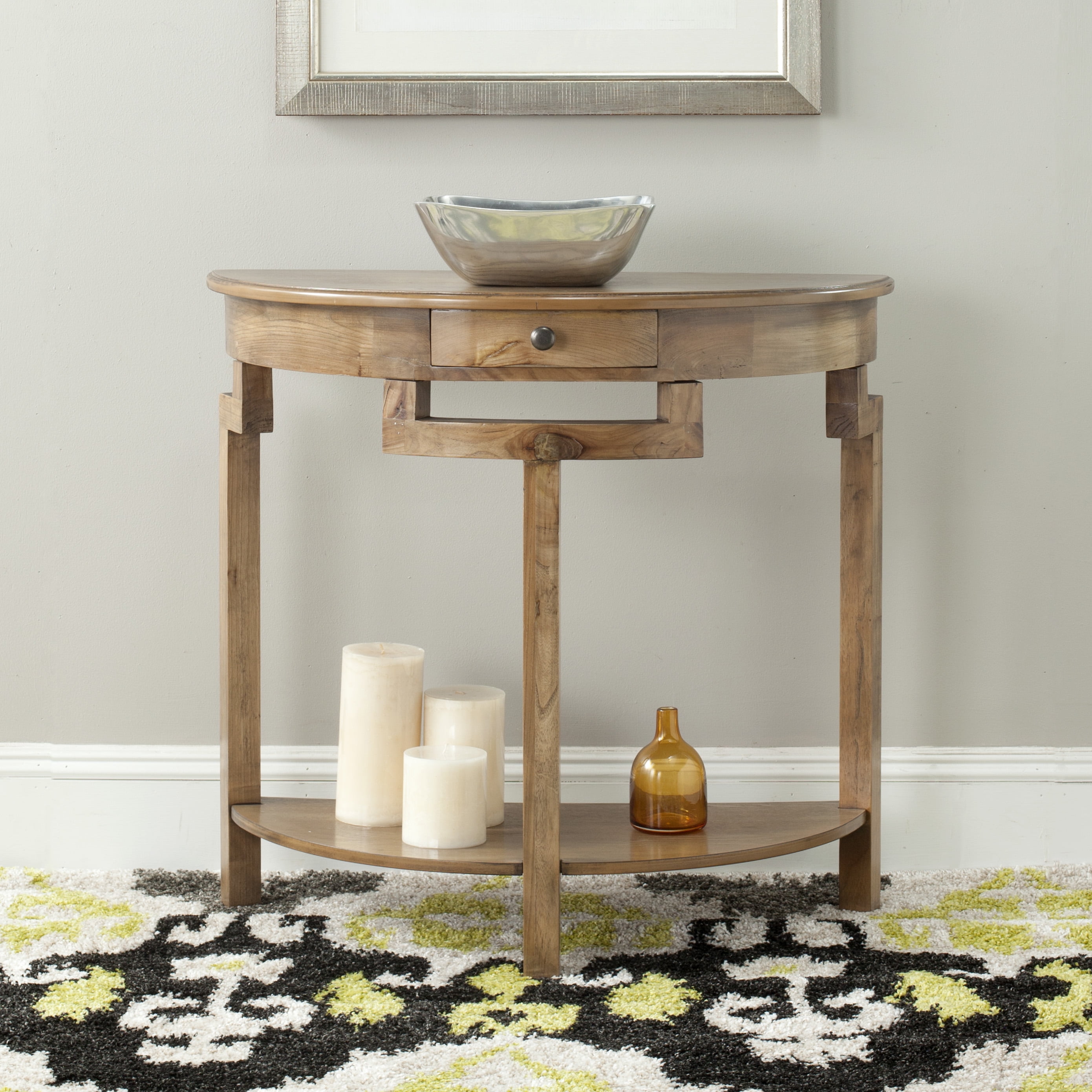 Free Shipping! Safavieh Liana Rustic Oak Demilune Console Table with ...