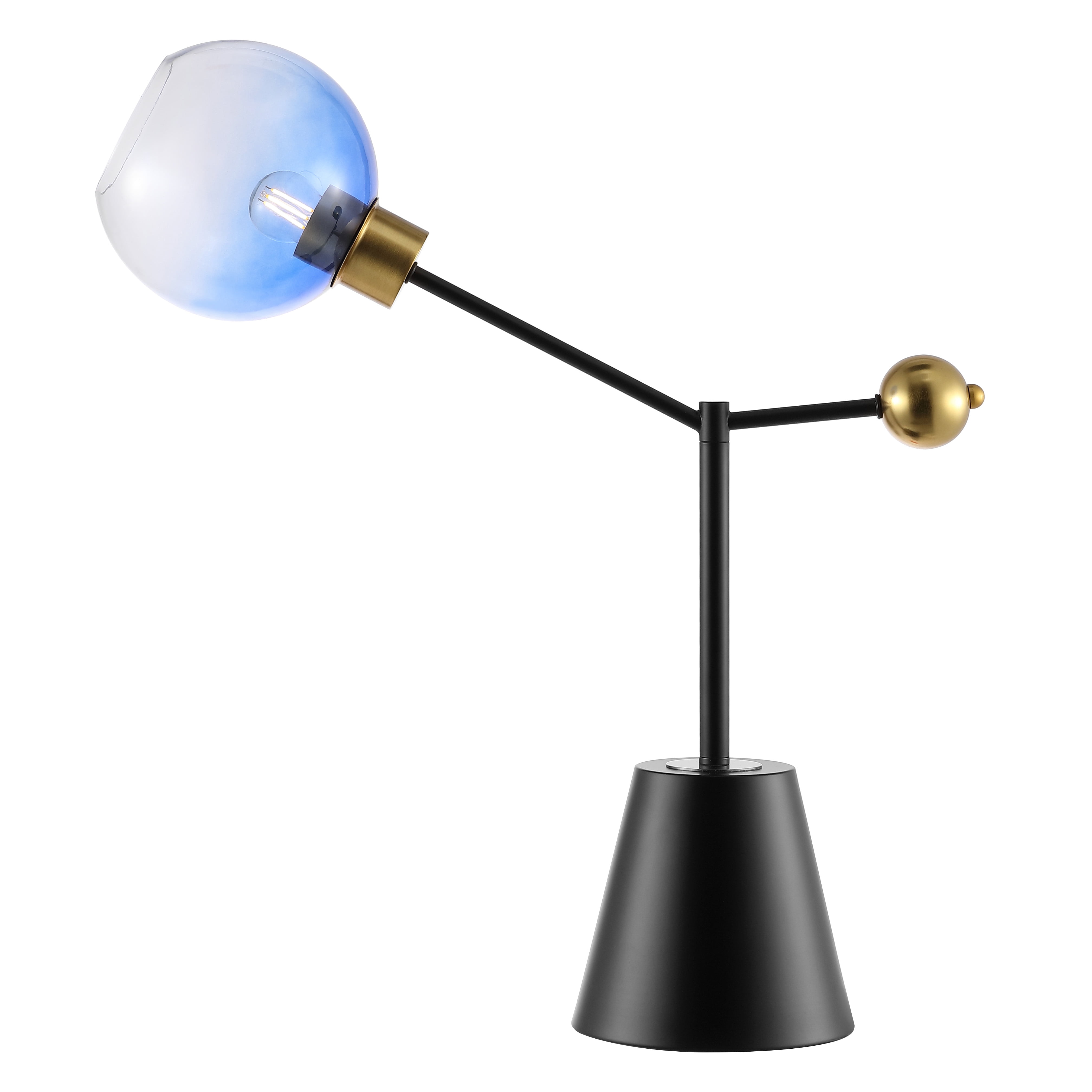 SAFAVIEH Libra 24 in. Modern Multi Iron Table Lamp with Blue Shade ...