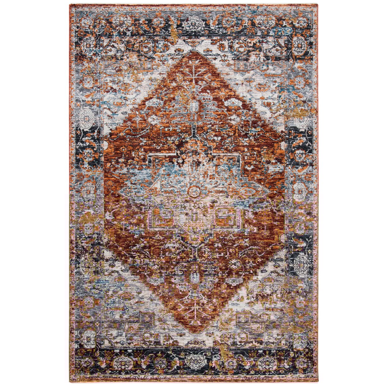 SAFAVIEH Limitee Abigail Medallion Runner Rug, Beige/Rust, 2' x 10 ...