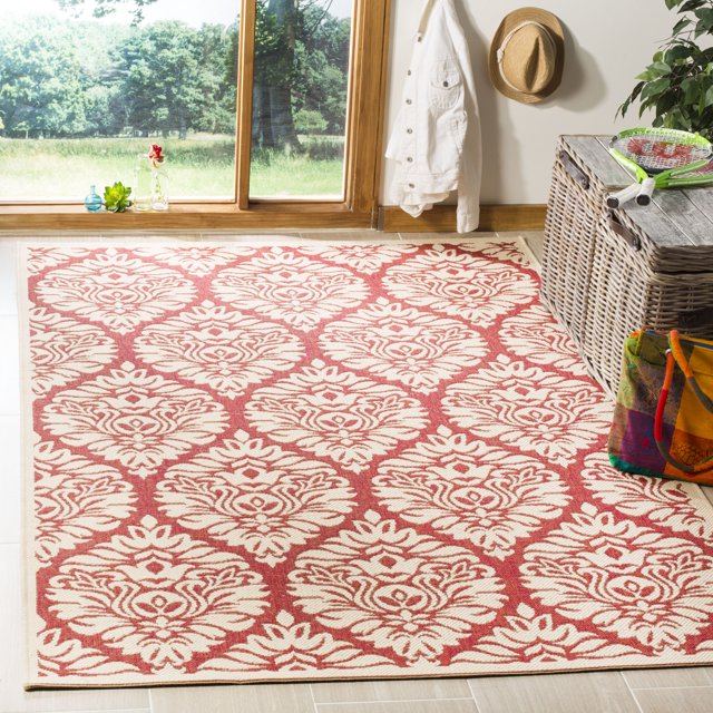 SAFAVIEH Linden Bryony Damask Area Rug, Red/Cream, 8' x 10' - Walmart.com