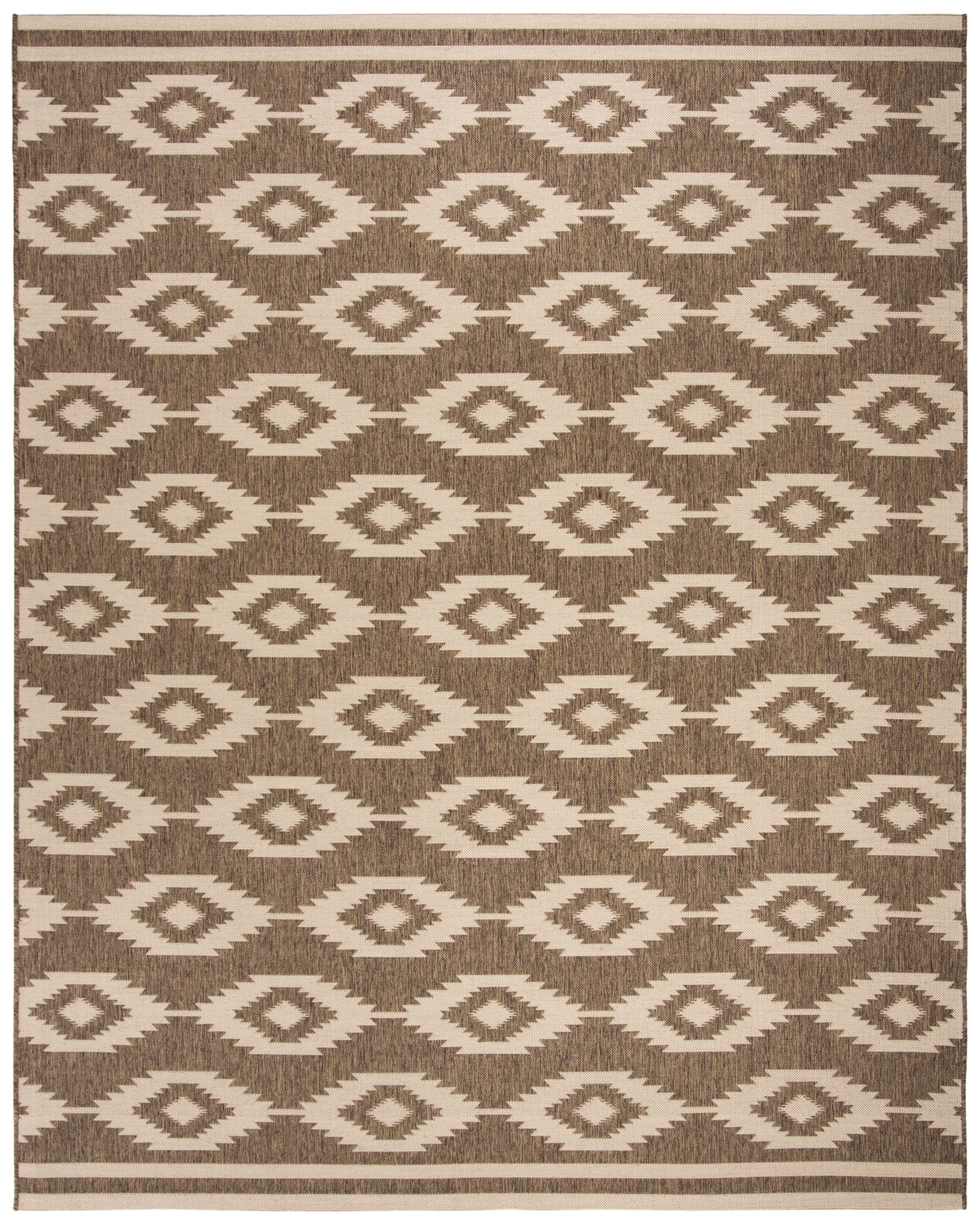 SAFAVIEH Linden Celandine Geometric Indoor/Outdoor Area Rug, Cream ...
