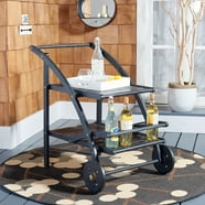 Keter Unity XL Patio Serving Rolling Bar Cart with Storage Cabinet ...