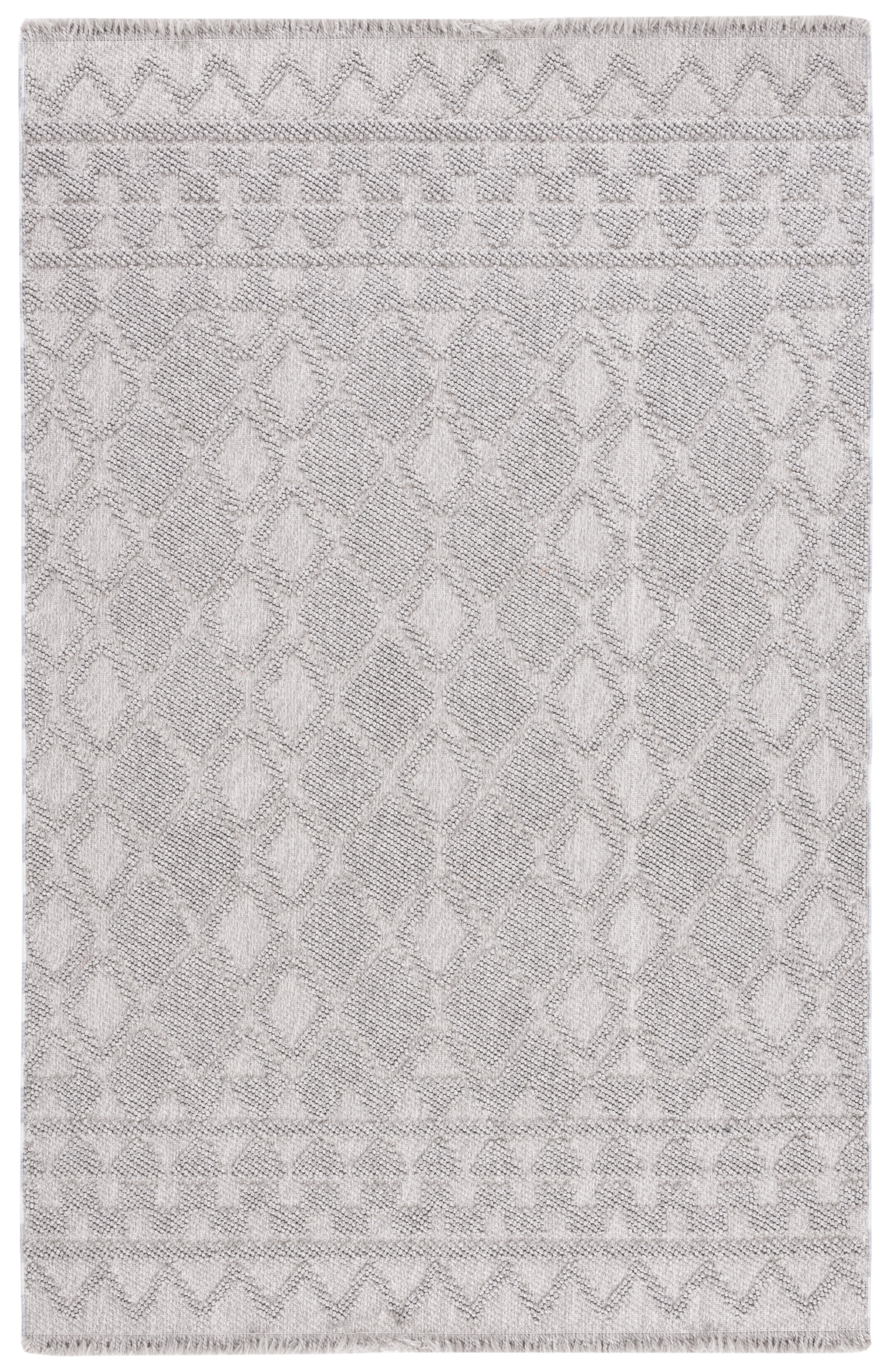 SAFAVIEH Lotus Nora Geometric Area Rug, Light Grey/Grey, 9' x 12 ...