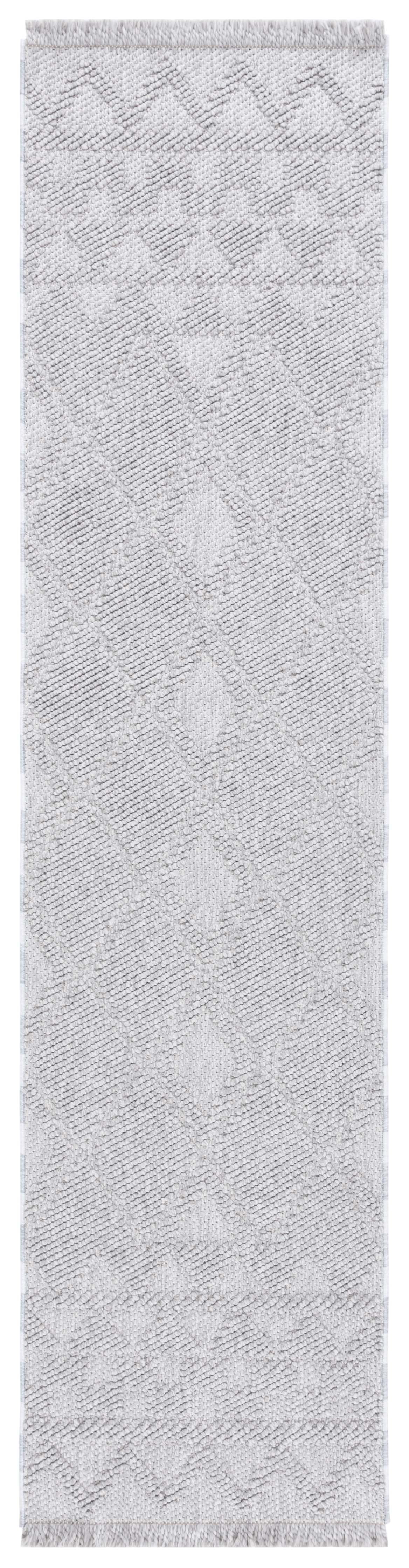 SAFAVIEH Lotus Nora Geometric Runner Rug, Light Grey/Grey, 2' x 8 ...