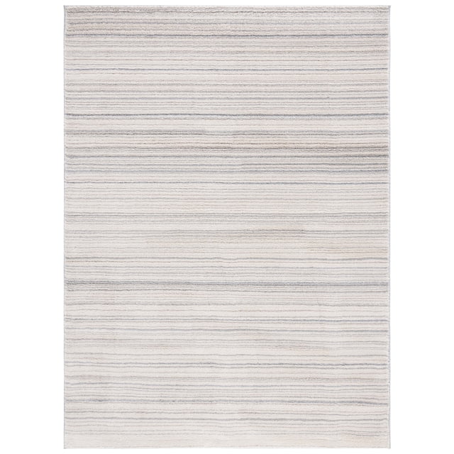 SAFAVIEH Lucia Edythe Striped Shag Area Rug, Light Grey/White, 6'7" x 9 ...