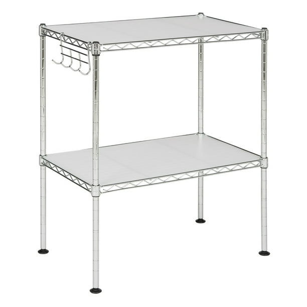SAFAVIEH Lucien 2-Tier Chrome Wire Microwave Rack Chrome - Walmart.com