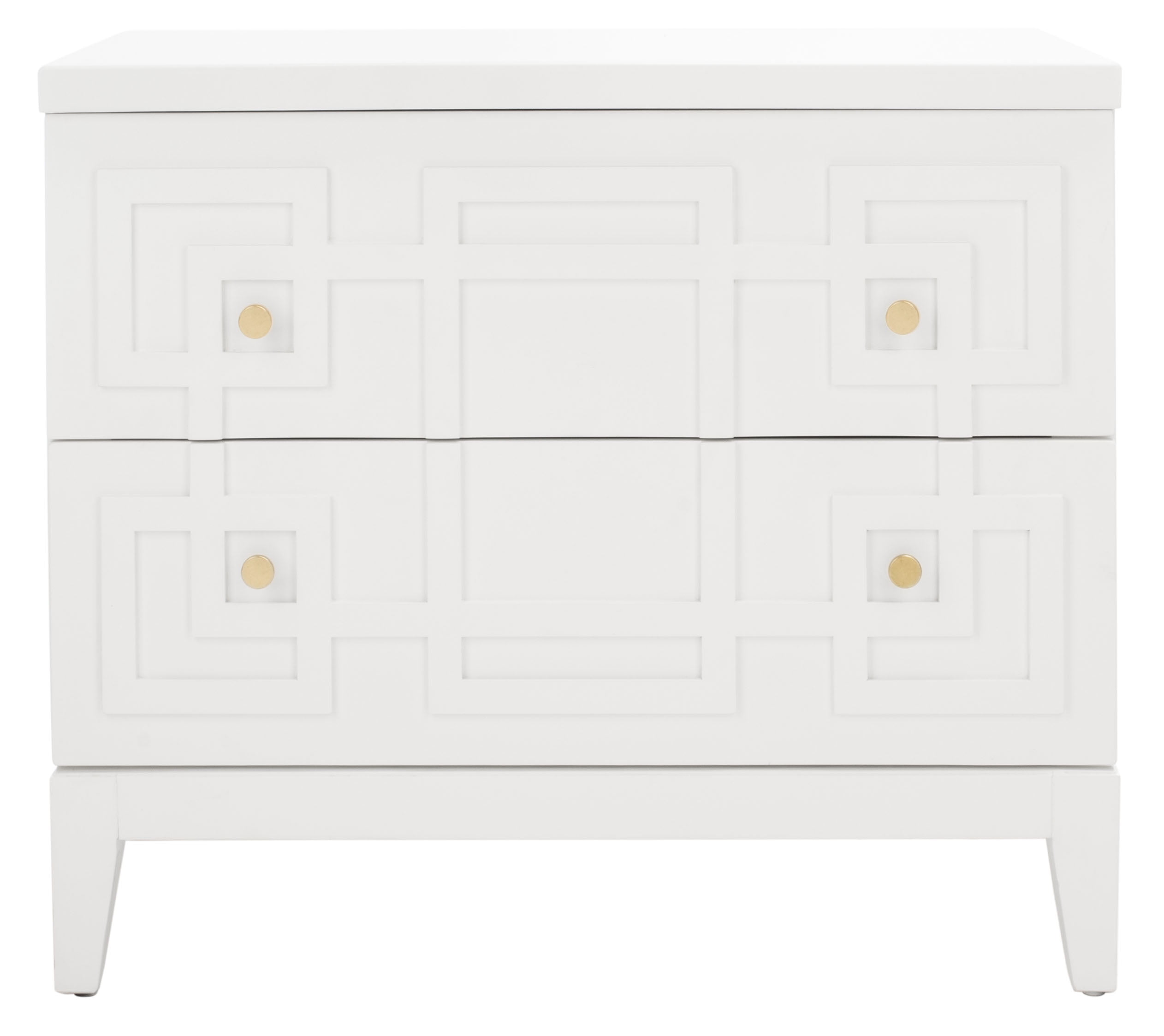 SAFAVIEH Luiza Glam 2 Drawer Nightstand,White/Gold - Walmart.com